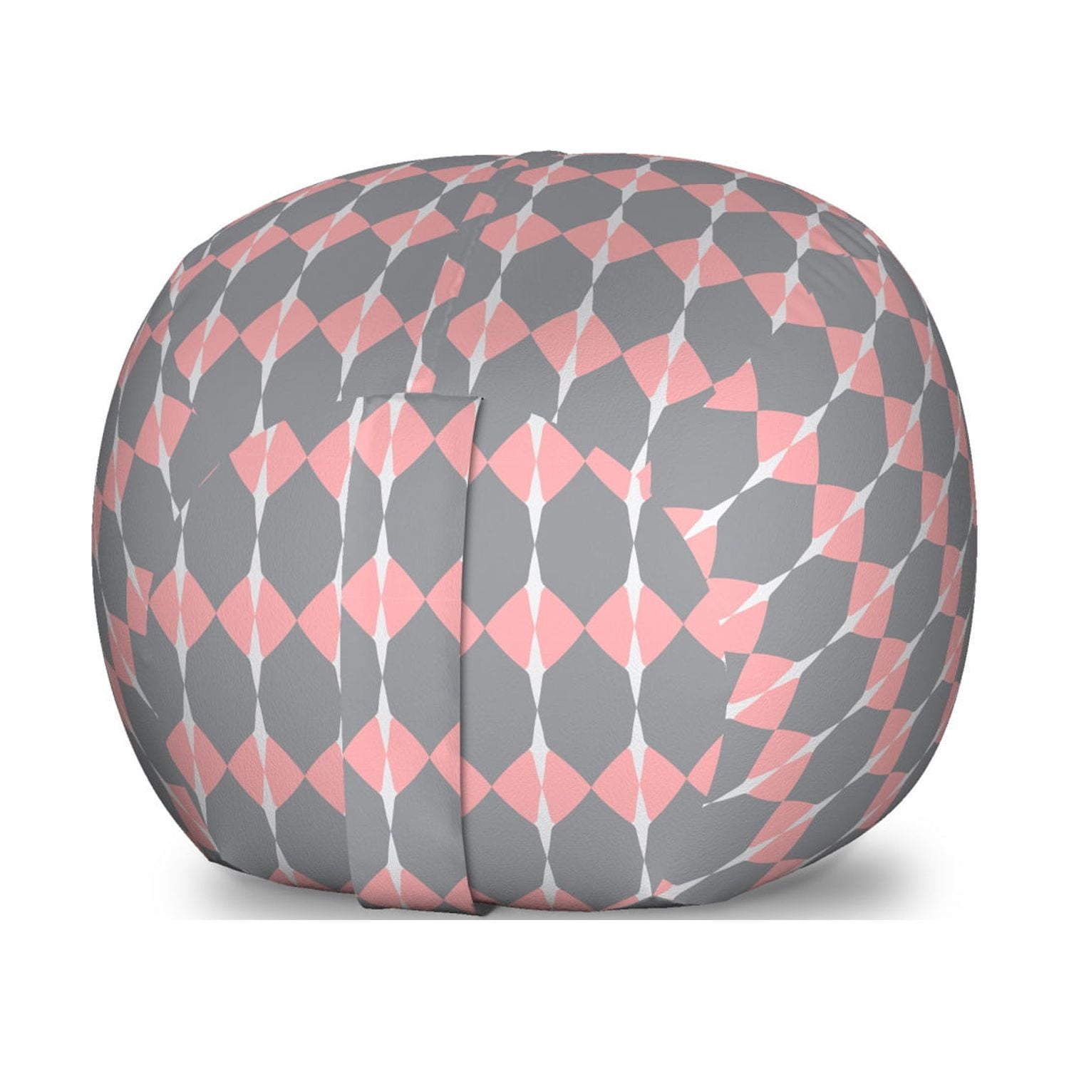 Geometric Storage Toy Bag Chair, Round Edged Pink Rhombus Shapes ...