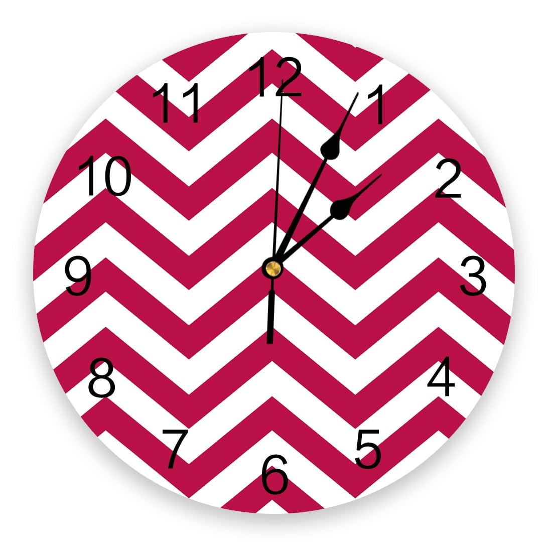 Geometric Stripes Ripple Red White Wall Clock For Home ration Living ...