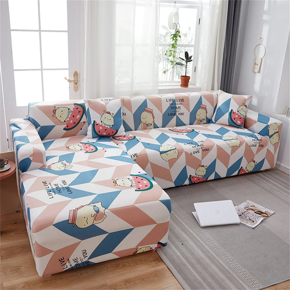 Geometric Style On The Sofa Cover Extendable Cover For Sofa Home Sofas ...