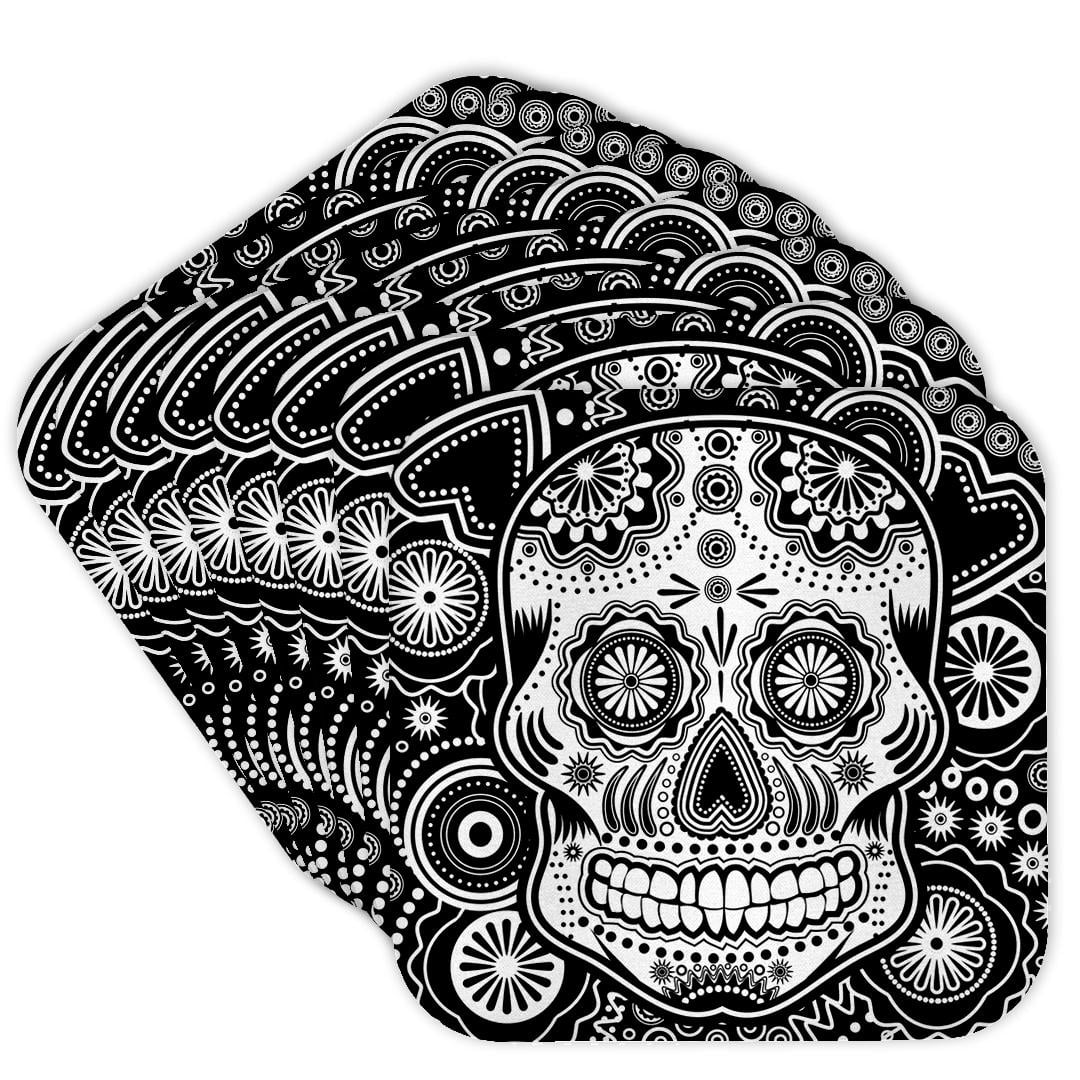 3dRose, Geometric Sugar Skull, Set of 8 Coasters - Soft - Walmart.com