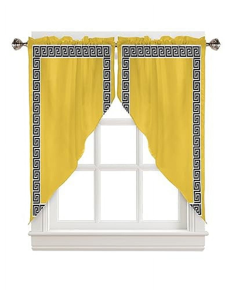 Geometric Swag Valance Curtains Greek Themed Traditional Meander Border ...
