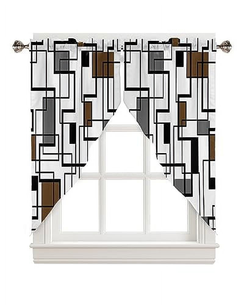 Geometric Swag Valance Curtains Greek Themed Traditional Meander Border ...