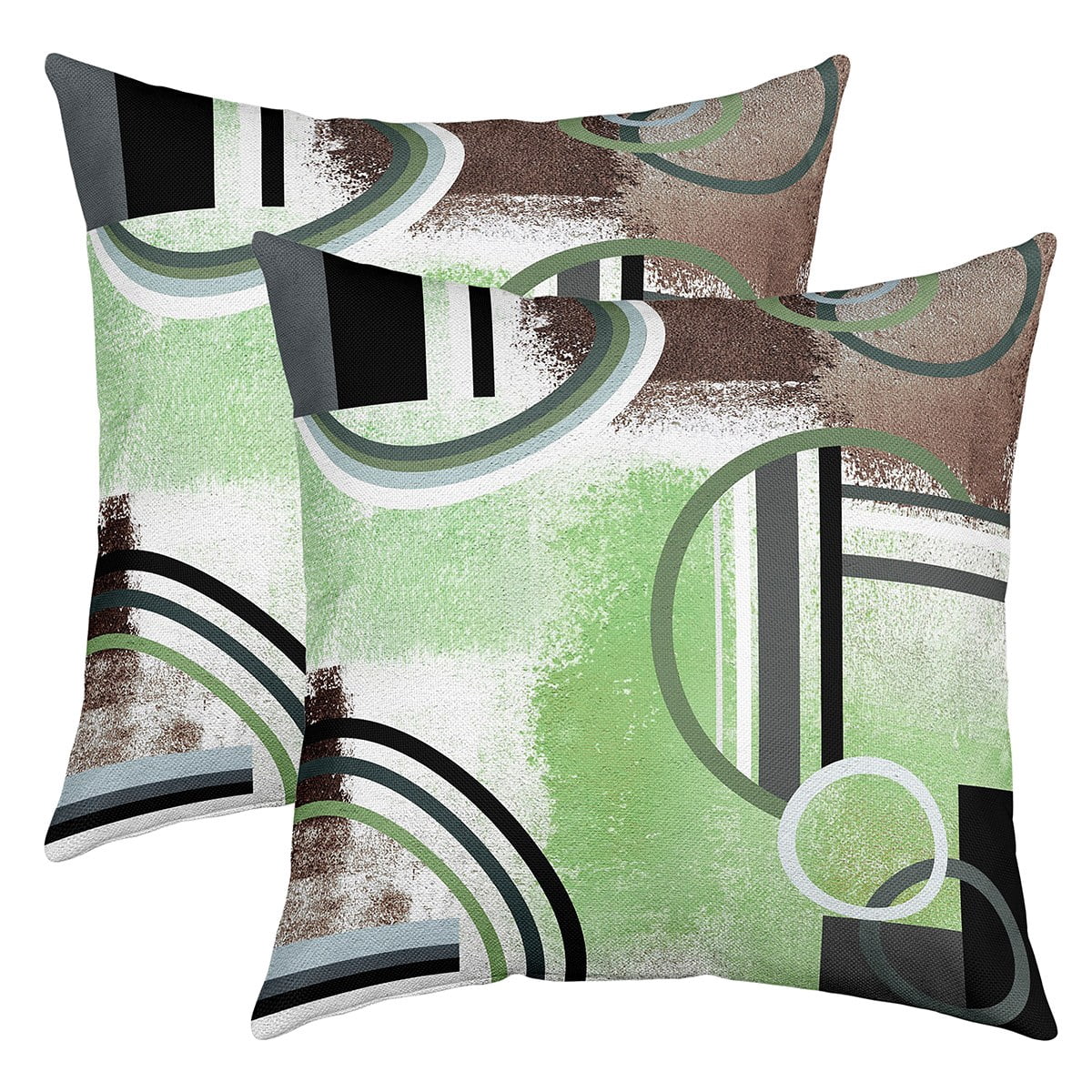 Geometric Swirls Throw Pillow Covers 24x24 Inch Set of 2,Mint Green ...