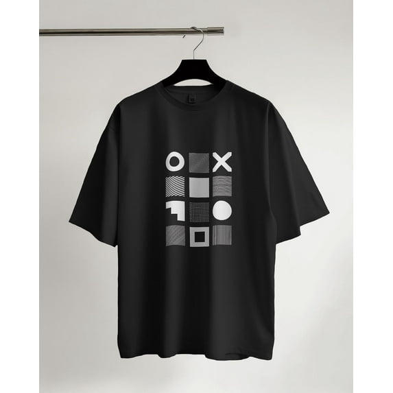 Geometric Symbols Graphic Tee Minimal Shapes Pattern Design Modern ...