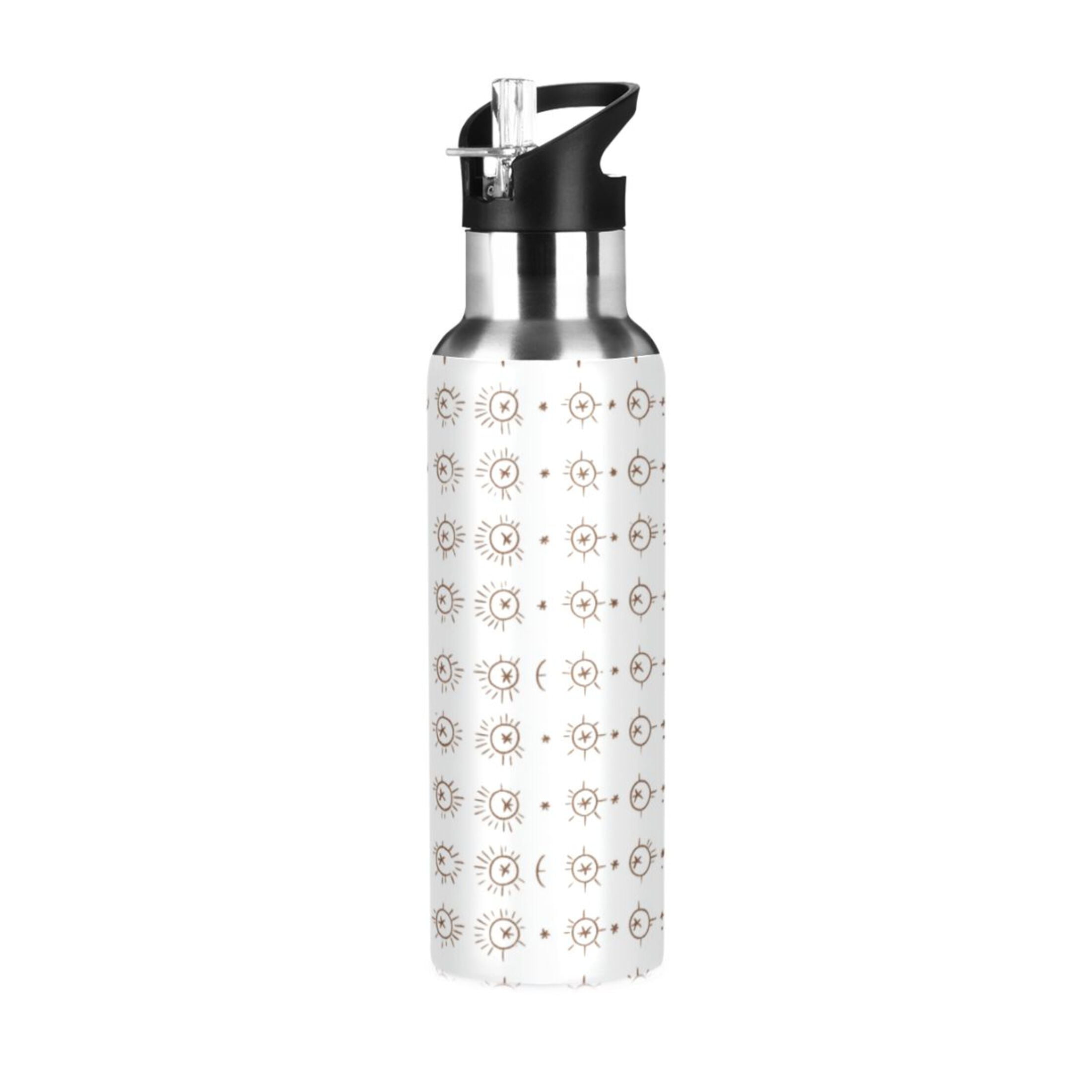 Geometric Symbols Pattern 600ml Double Walled Stainless Steel LeakProof ...