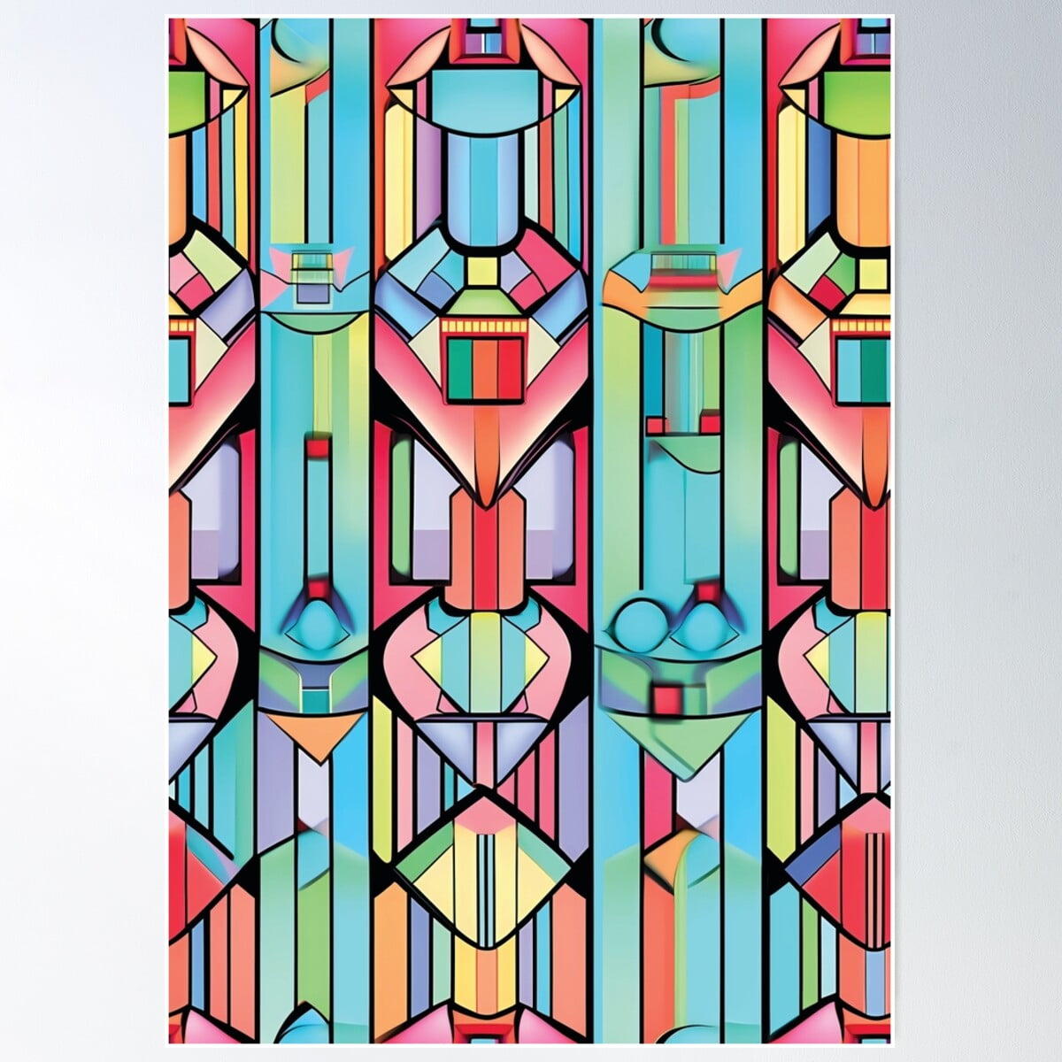Geometric Symmetry Poster Wall Art, Modern Wall Decor For Living Room ...