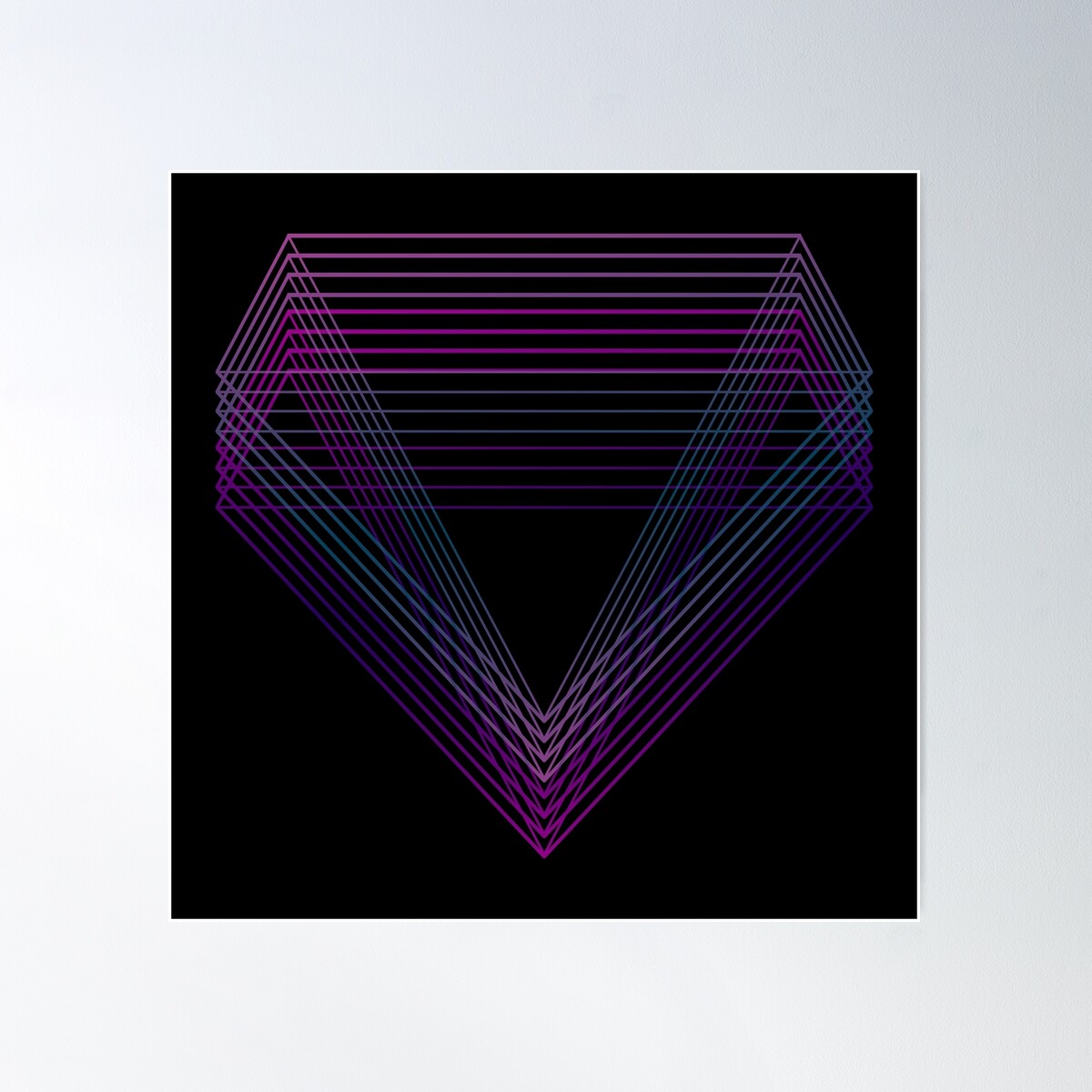 Geometric Synthwave Diamond Poster Wall Art, Modern Wall Decor For ...