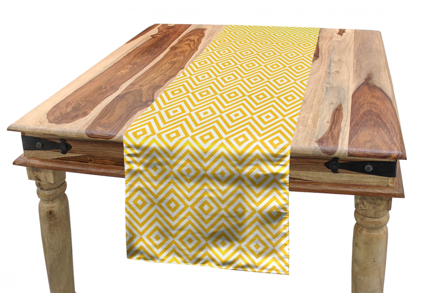 Geometric Table Runner, Modern Design with Triangle Square Shapes Made ...