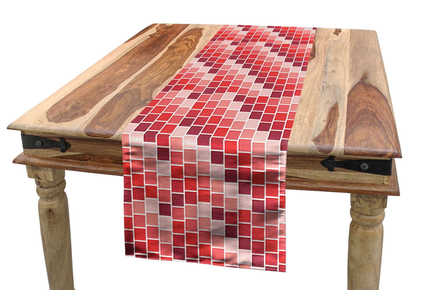Geometric Table Runner, Tile Rectangle Square Cube Vertical Lines ...