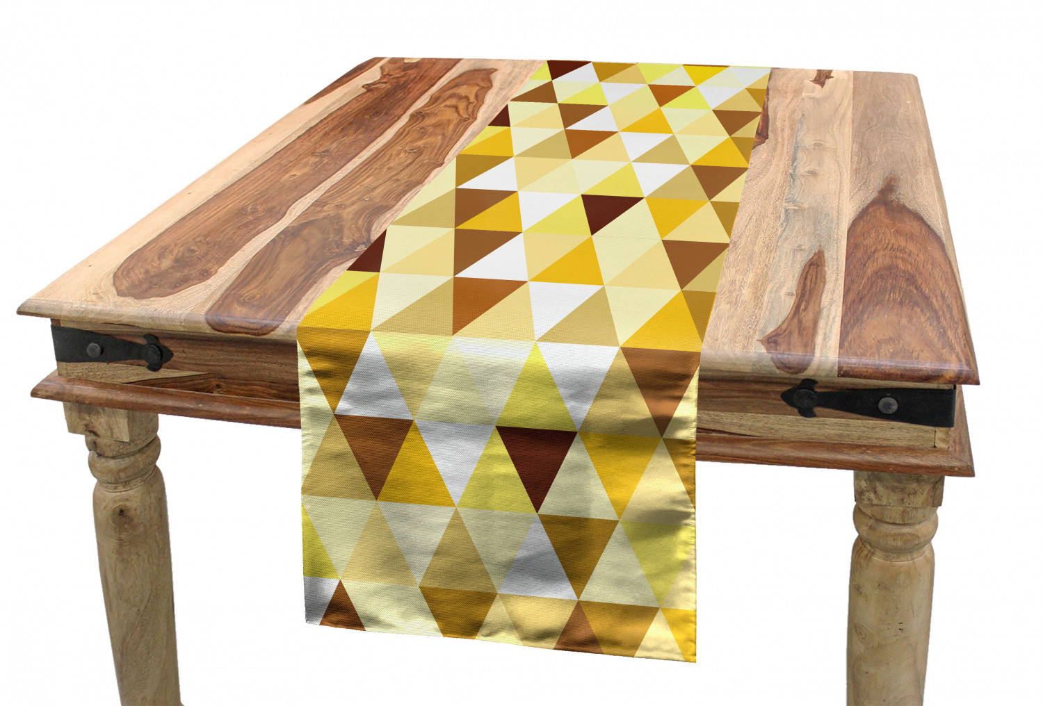 Geometric Table Runner, Vibrant Colored Triangle Shapes Pattern Funky ...