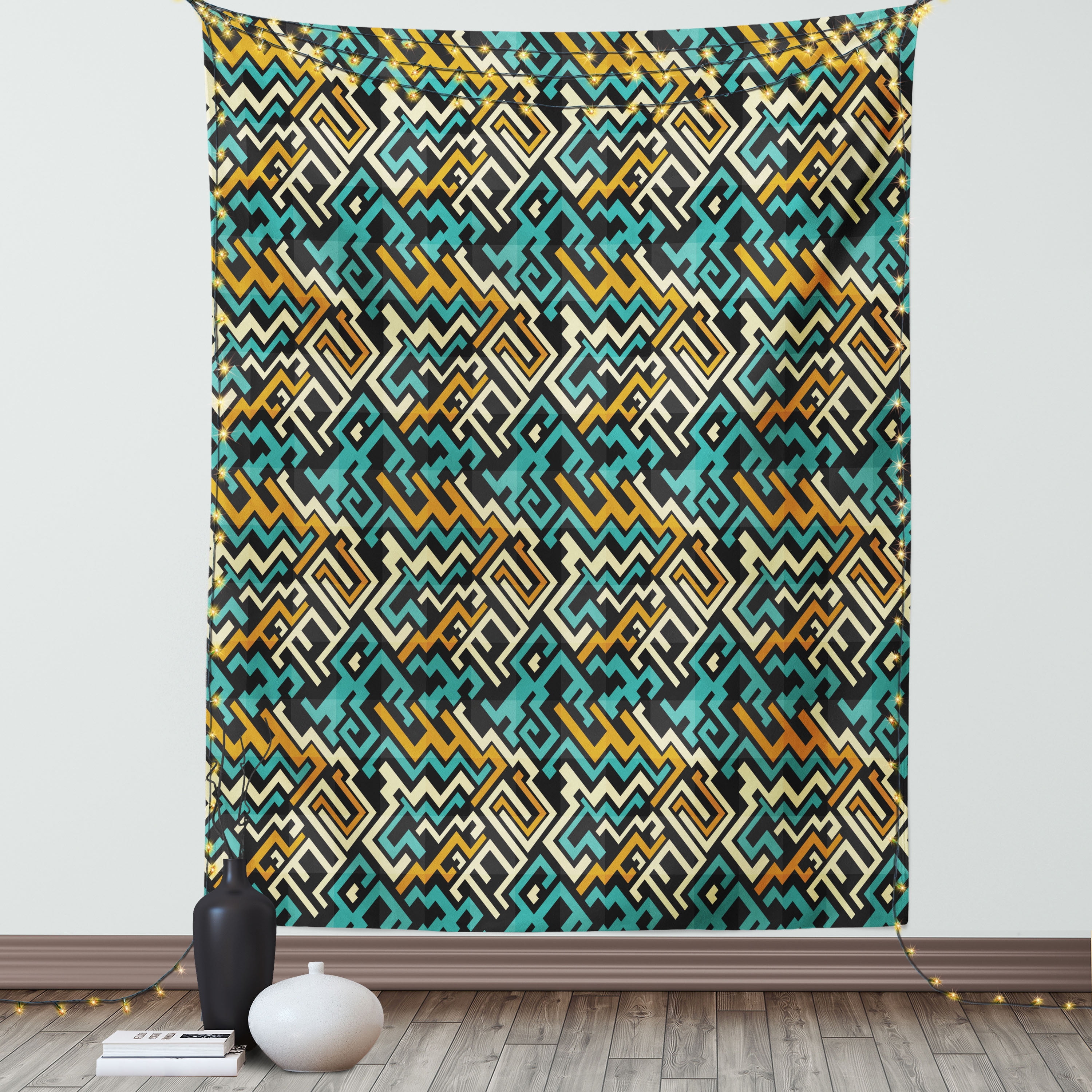 Geometric Tapestry, Abstract Modern Future Inspiration Line Art Surreal ...