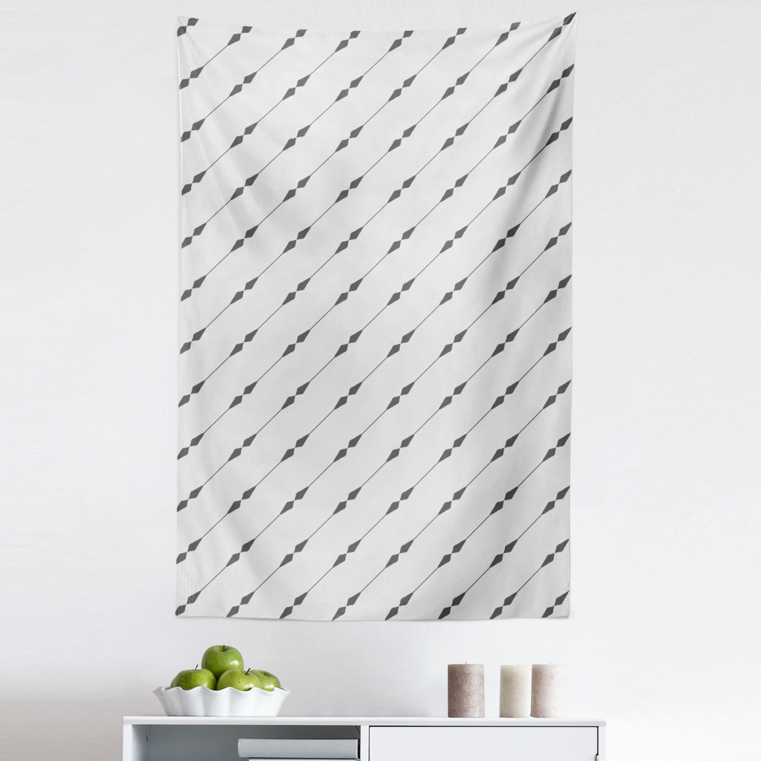 Geometric Tapestry, Classic Monochrome Diagonal Lines with Abstract ...