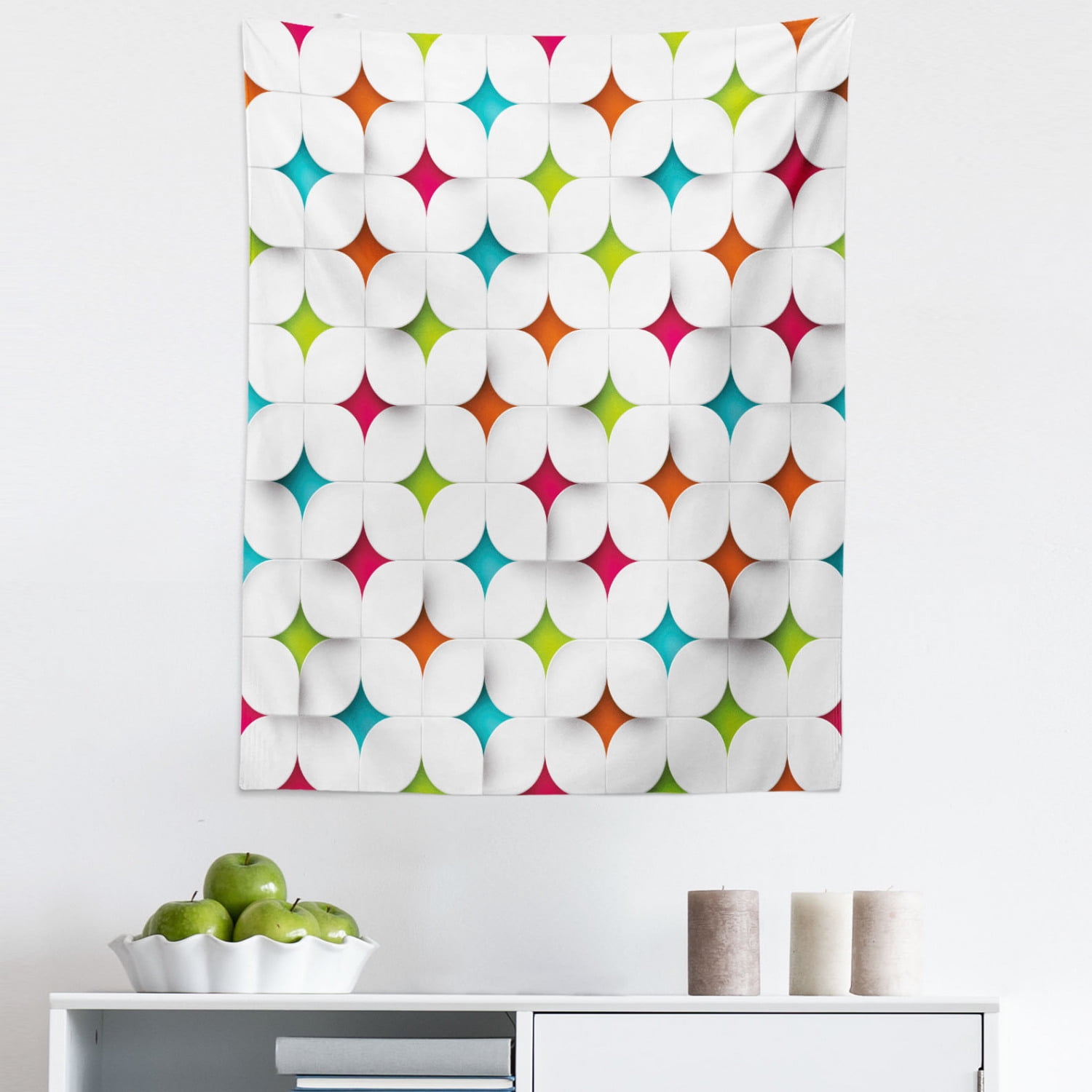 Geometric Tapestry, Colorful Abstract Geometric Design Modern Graphic ...