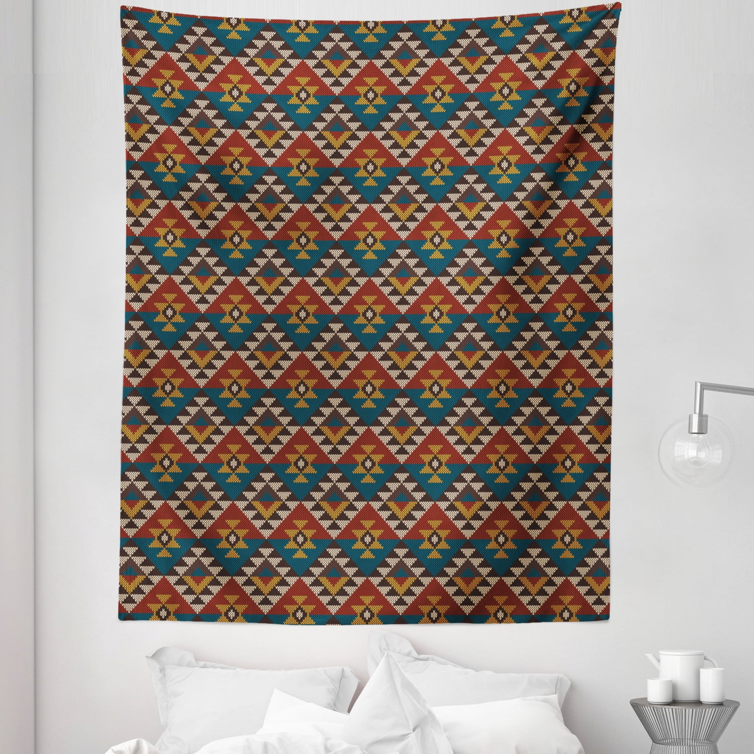 Geometric Tapestry, Knitted Seem Jacquard View Pattern Geometric Image ...