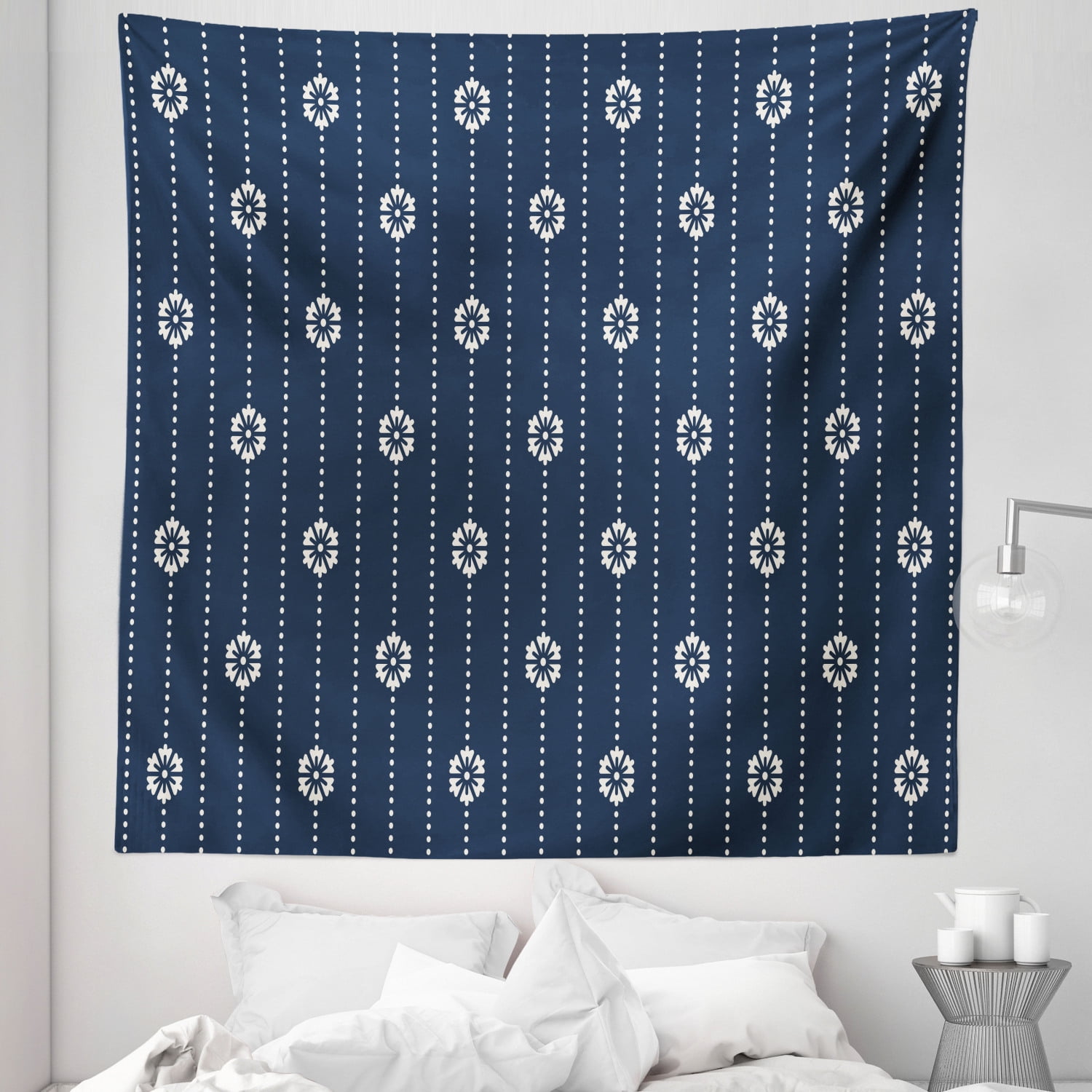 Geometric Tapestry, Nature Flower Pattern with Connecting Dots ...