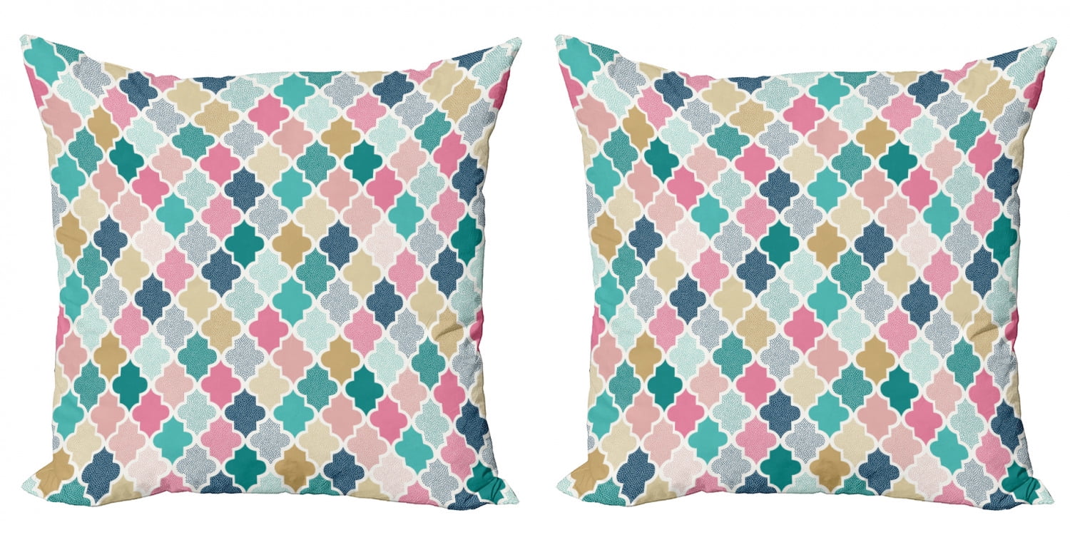 Ambesonne Geometric Throw Pillow Cover 2 Pack, Classical Moroccan, 20 ...