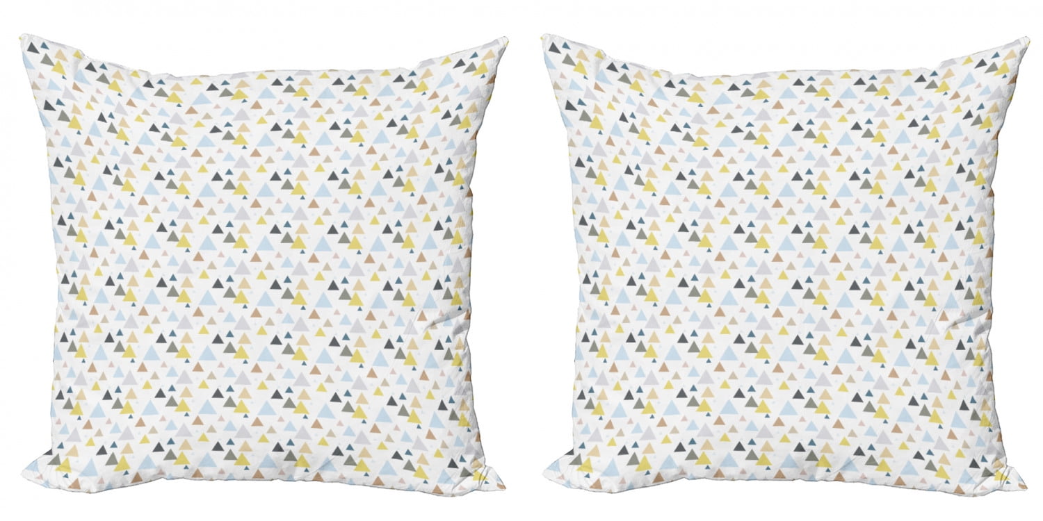 Ambesonne Geometric Throw Pillow Cover 2 Pack, Scandinavian Triangles ...