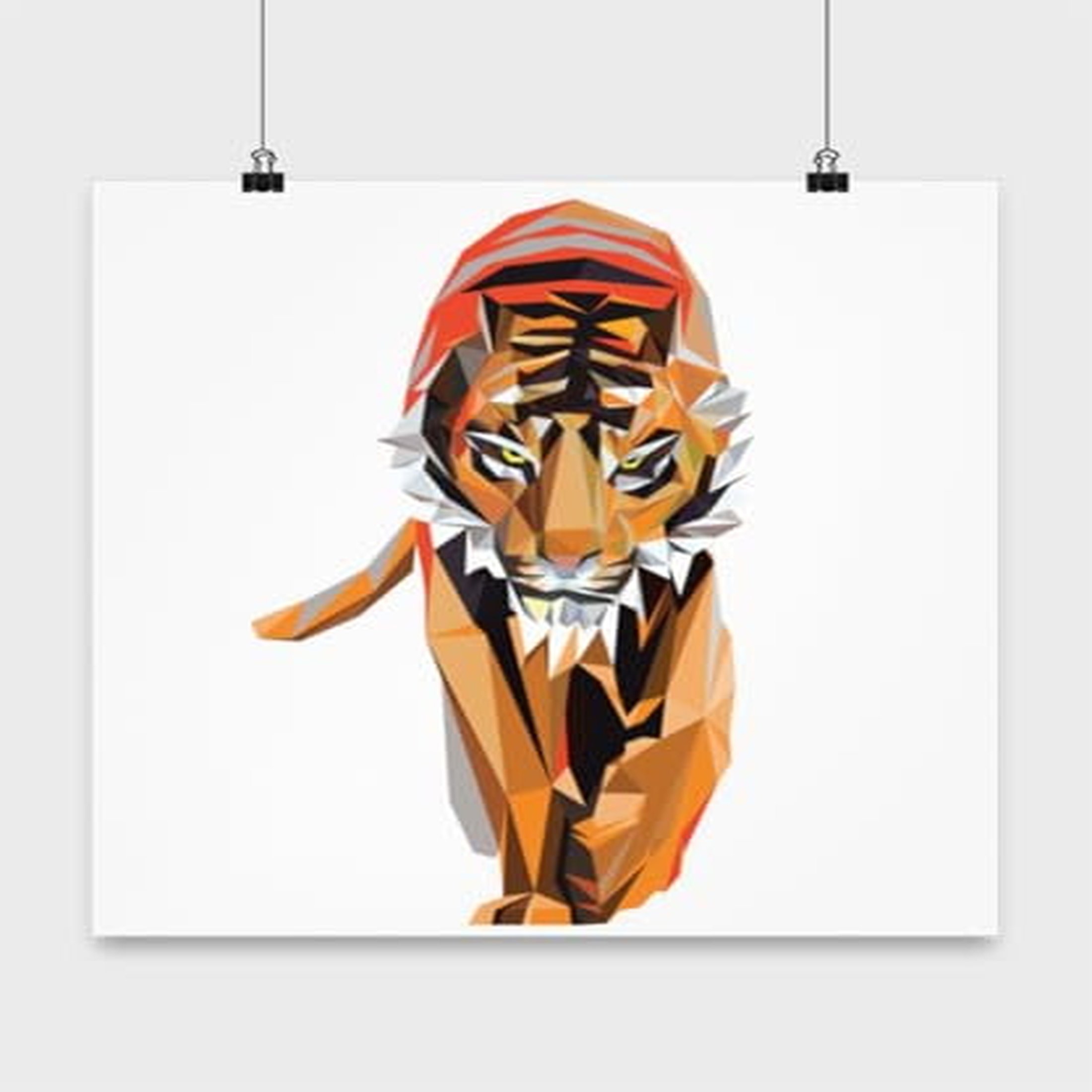 Geometric Tiger Art - Animal Lover Decor - 13x13 Poster Print - Modern ...
