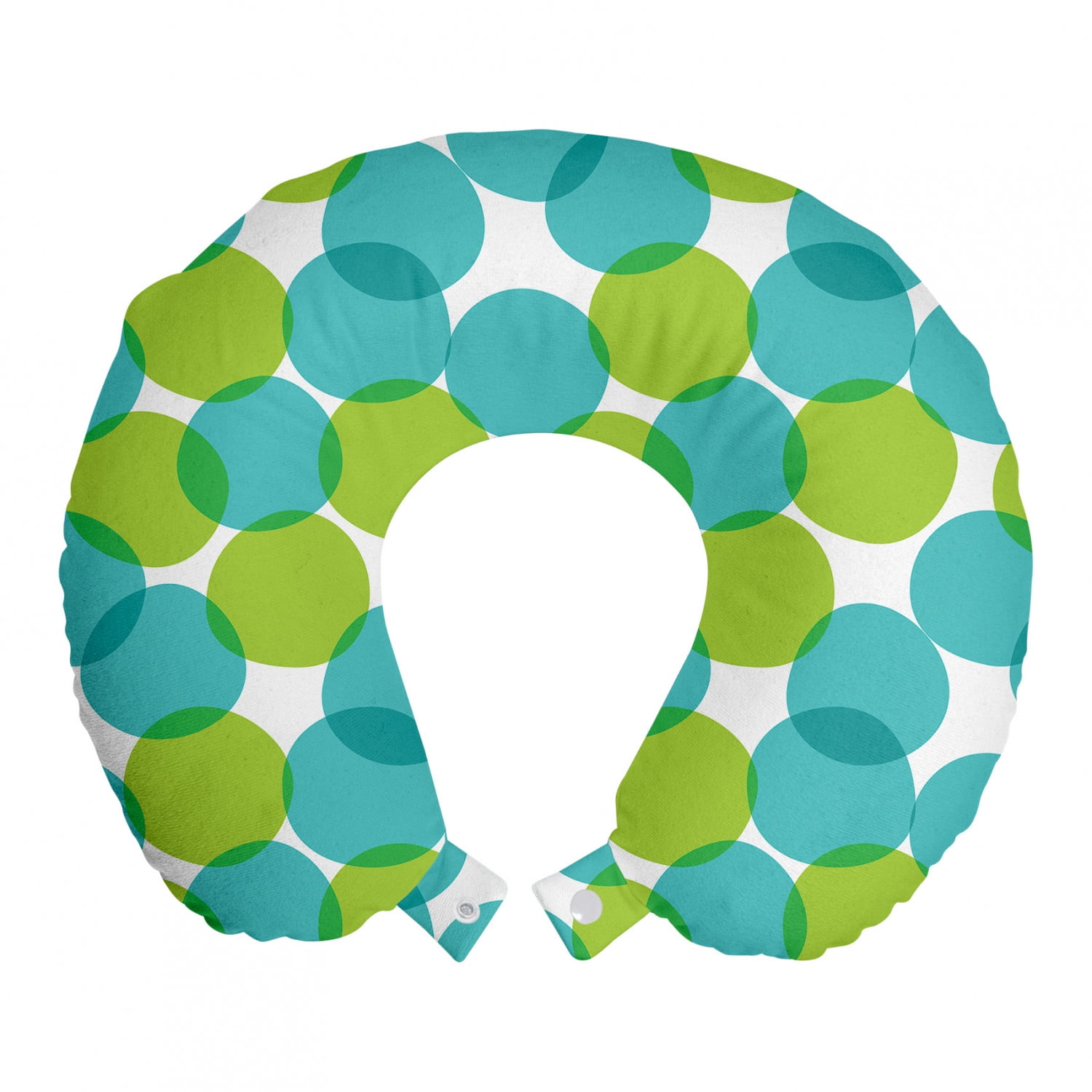 Geometric Travel Pillow Neck Rest, Intertwined Deformed Circles on ...