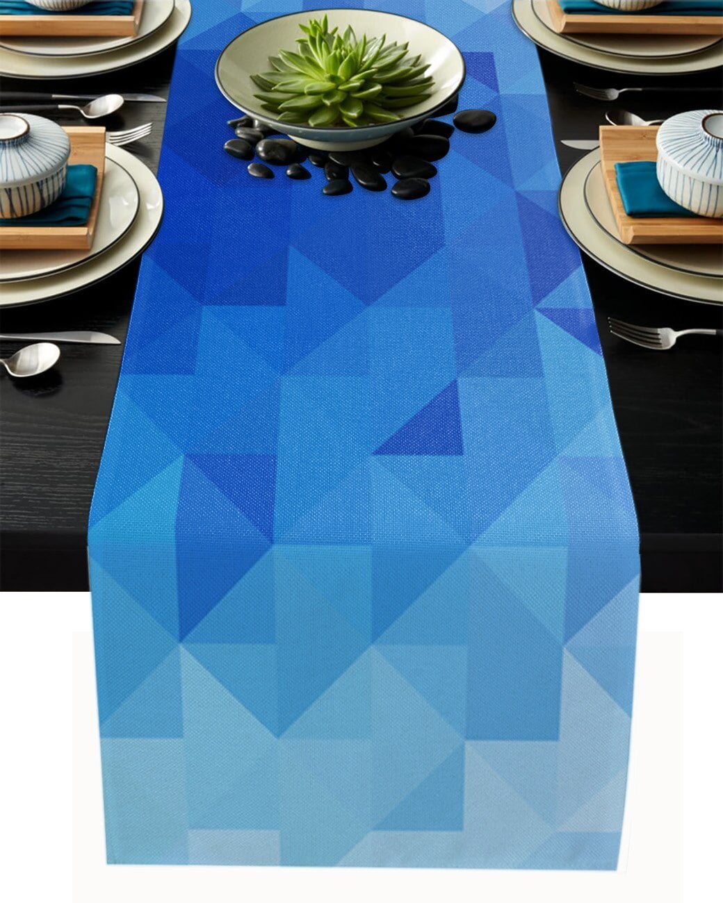 Geometric Triangle Green Table Runner Luxury Home Dining Table Coffee ...