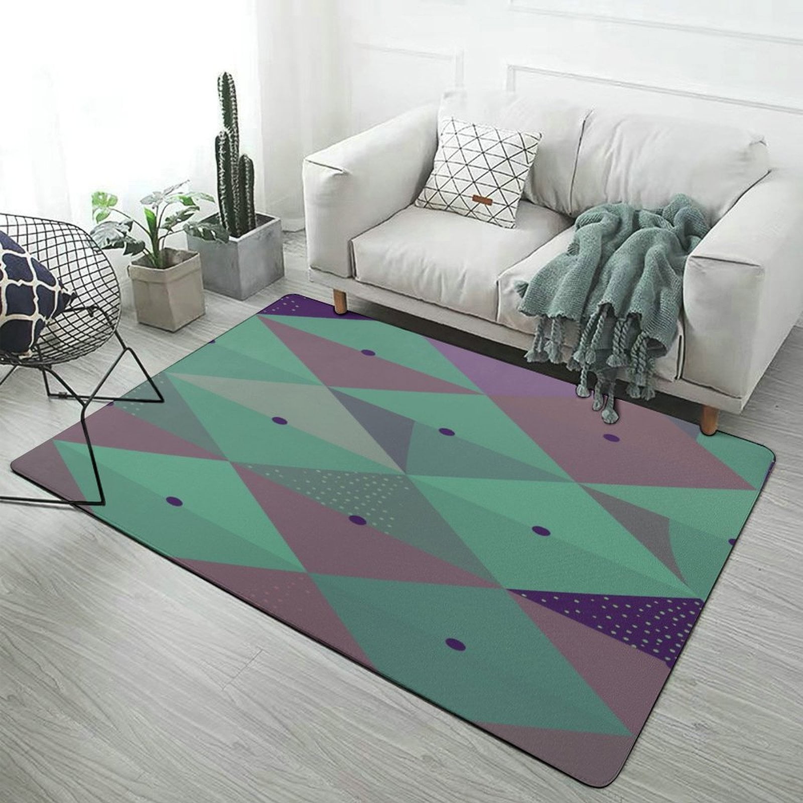 Geometric Triangle Pattern Carpet Rug for Home Living Room Bedroom Sofa ...
