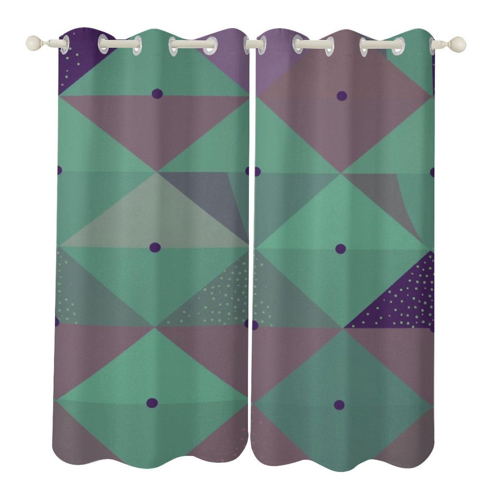 Geometric Triangle Pattern Curtains Outdoor Decor Curtain Panels With ...