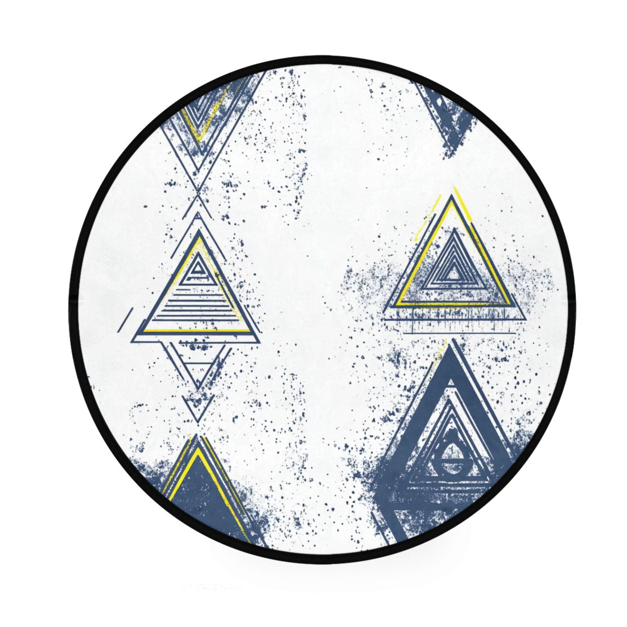 Geometric Triangle Pattern Memory Foam Bath Mat 36" Absorbent Rug with ...