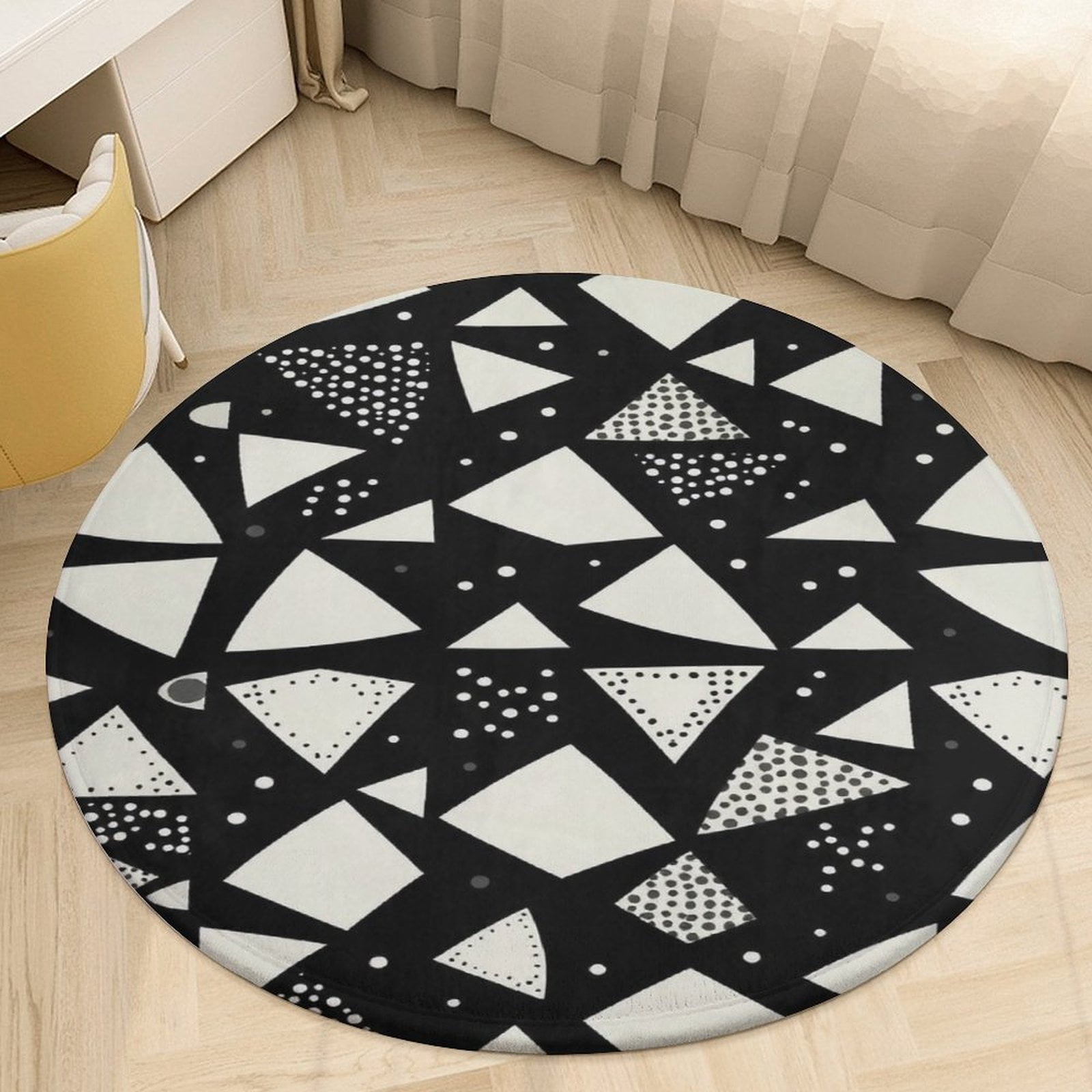Geometric Triangle Pattern Round Carpets Modern Living Room Ration Rugs ...