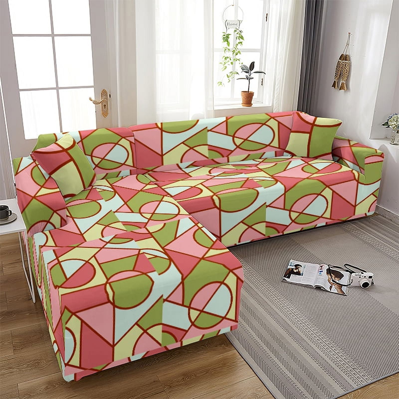 Geometric Triangle Sofa Covers for Living Room Elastic Stretch ...