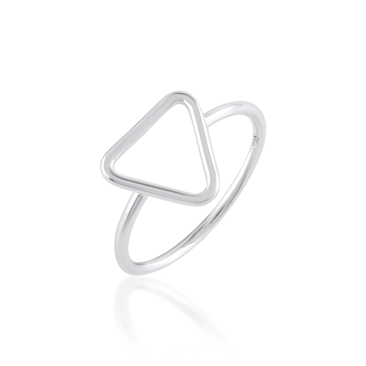 Geometric Trinity Triangle Shape Open Wrap Ring Pyramid Dainty Band ...