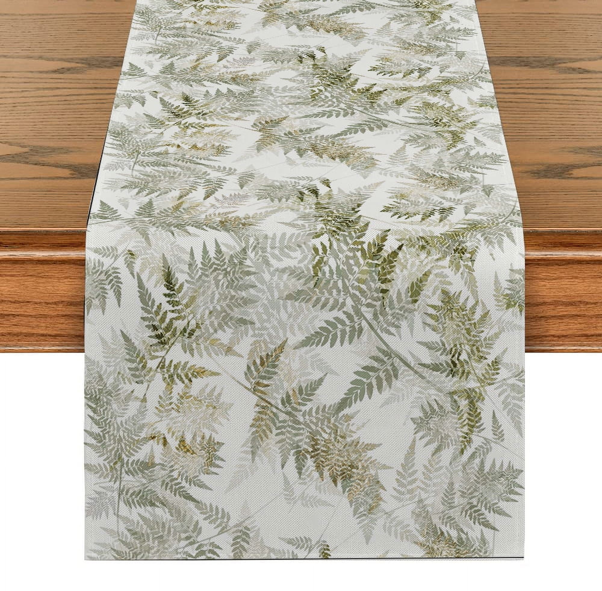 Geometric Tropical Plant Table Runner Kitchen Table r Farmhouse Dining ...