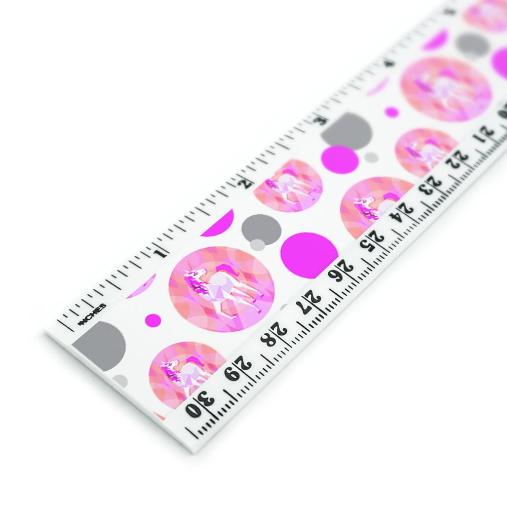 Geometric Unicorn Pink Fantasy 12 Inch Standard and Metric Plastic ...