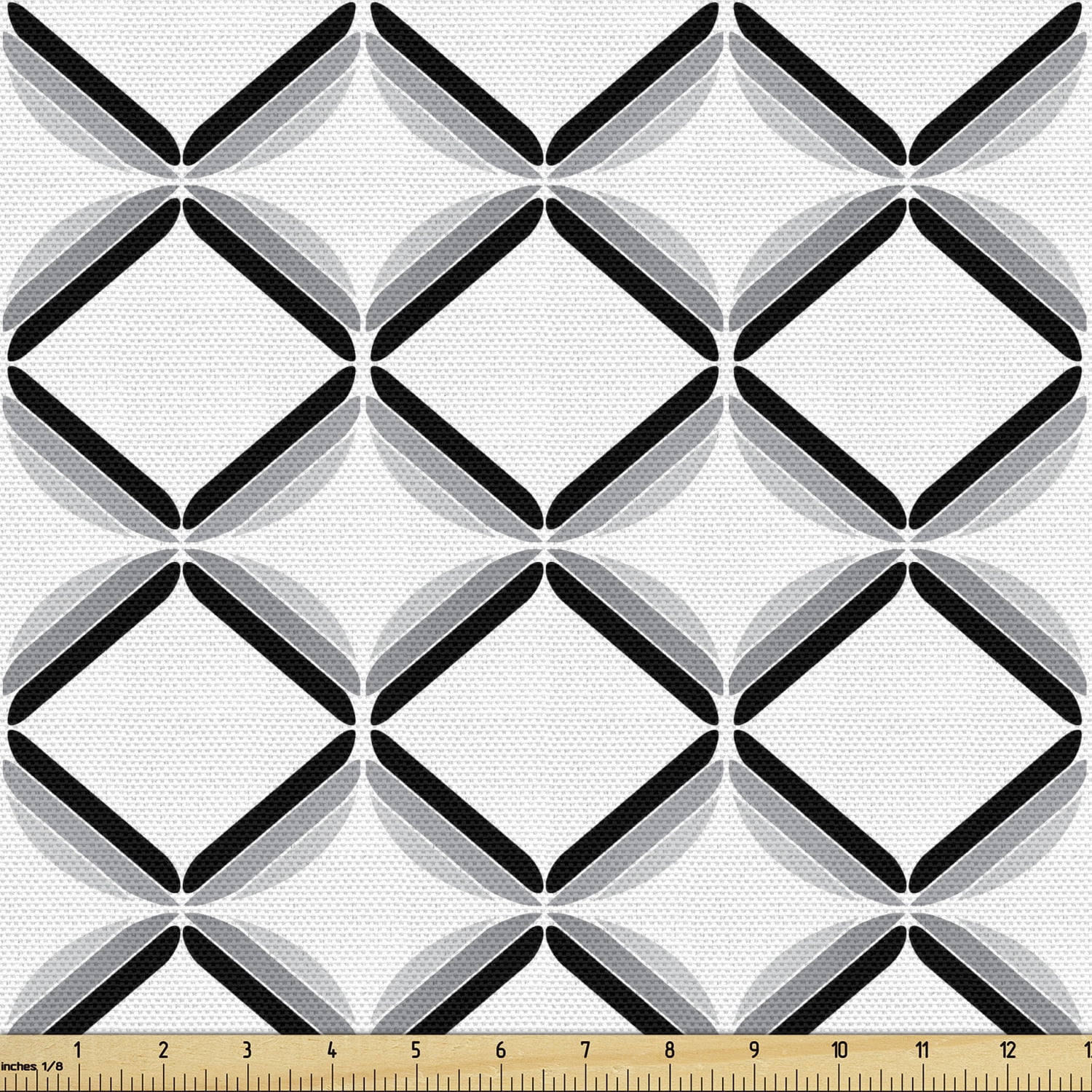 Ambesonne Geometric Fabric by the Yard Upholstery, Simple Monochrome ...