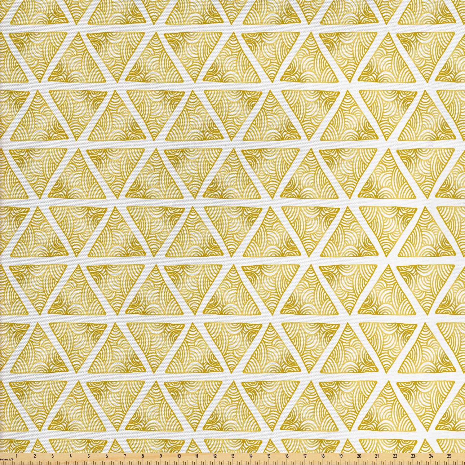 Ambesonne Geometric Fabric by the Yard Upholstery, Triangles Arcs ...