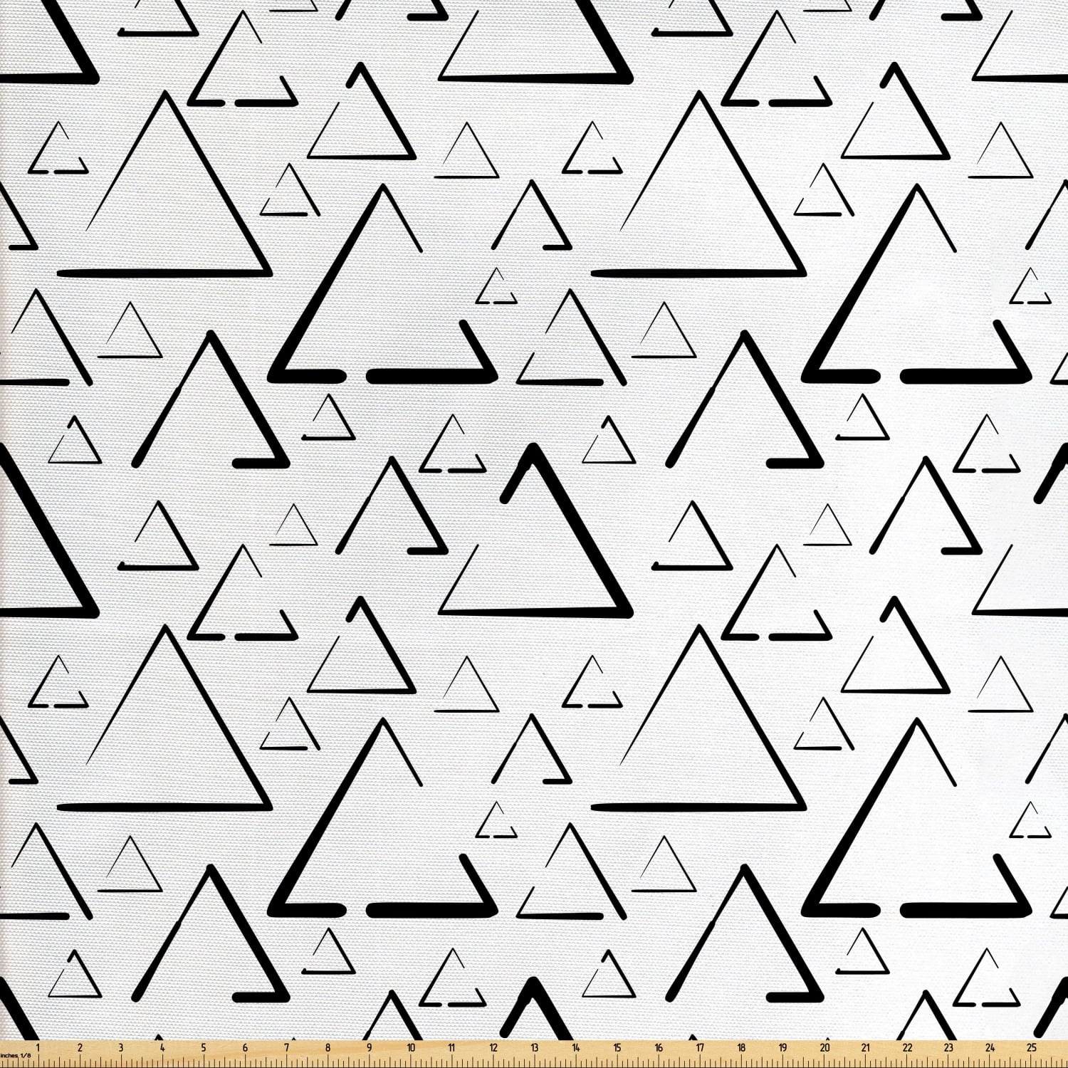 Ambesonne Geometric Fabric by the Yard Upholstery, Monochrome Triangles ...