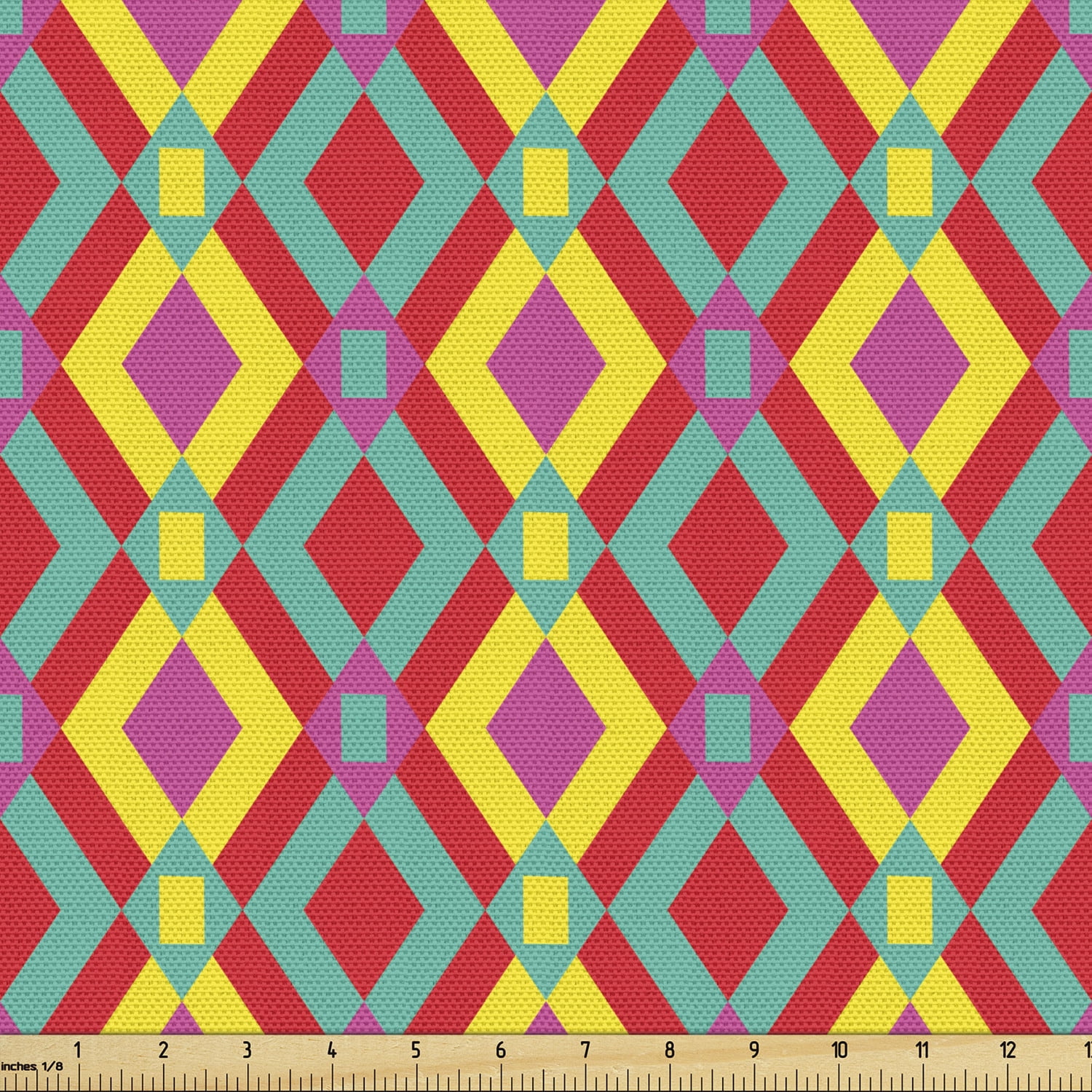 Geometric Upholstery Fabric by the Yard, Ornament Native Folk Motif ...