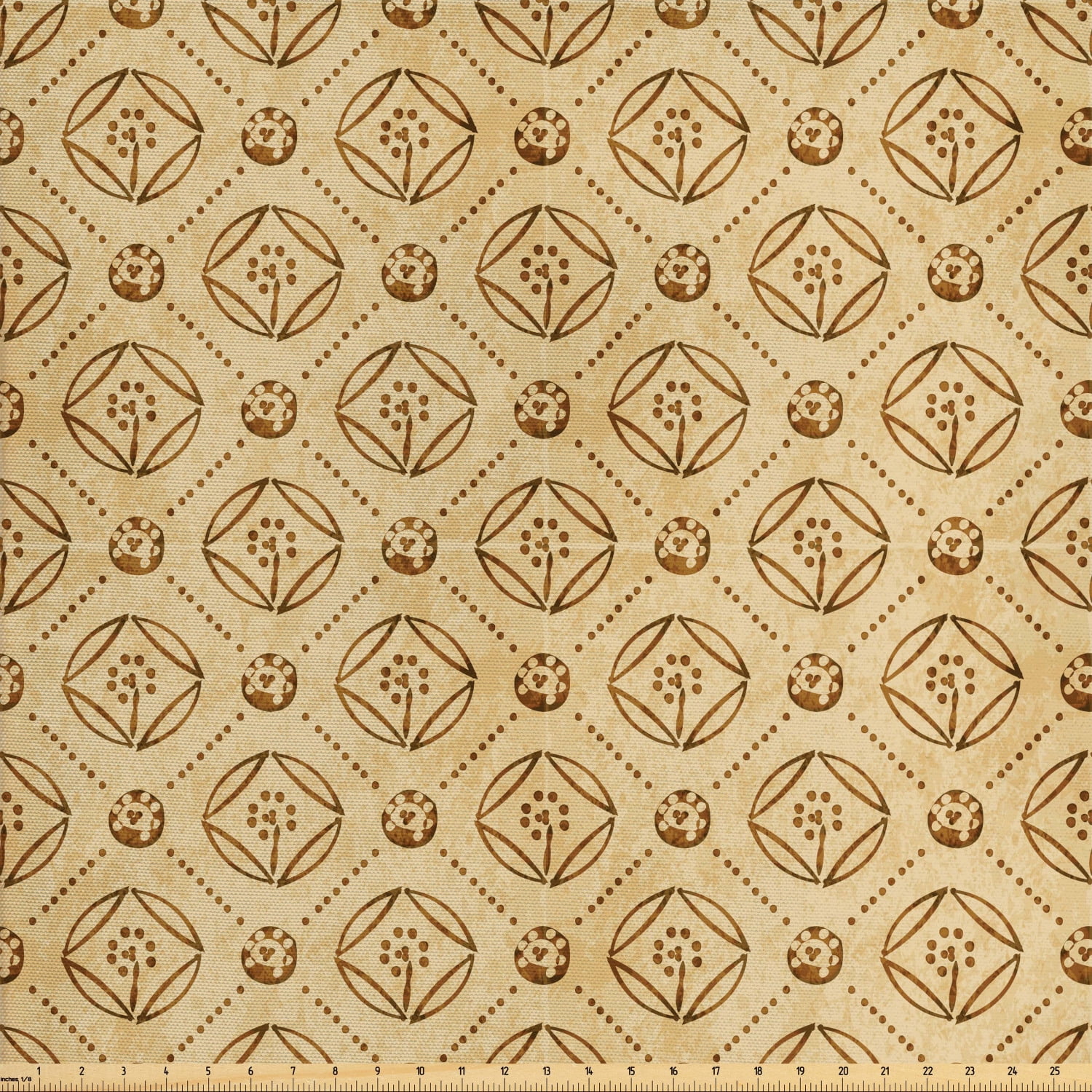 Ambesonne Geometric Fabric by the Yard Upholstery, Diamond Shape Dots ...