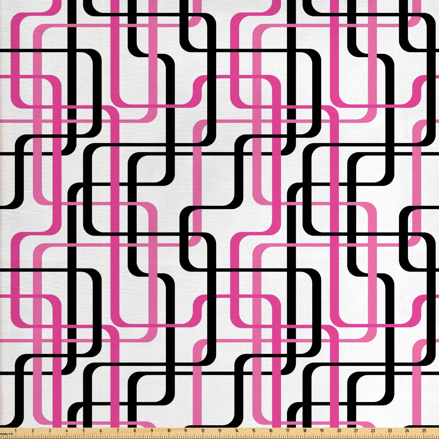 Ambesonne Geometric Fabric by the Yard Upholstery, Wavy Lines Funky, 5 ...