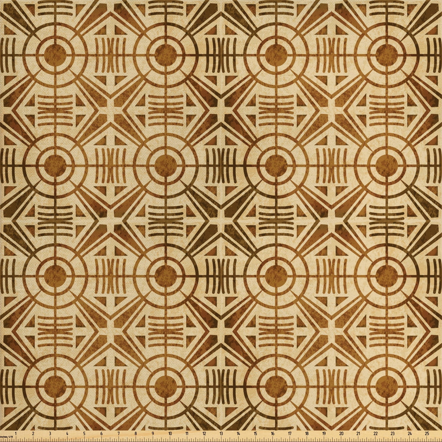 Ambesonne Geometric Fabric by the Yard Upholstery, Circles Radial Lines ...