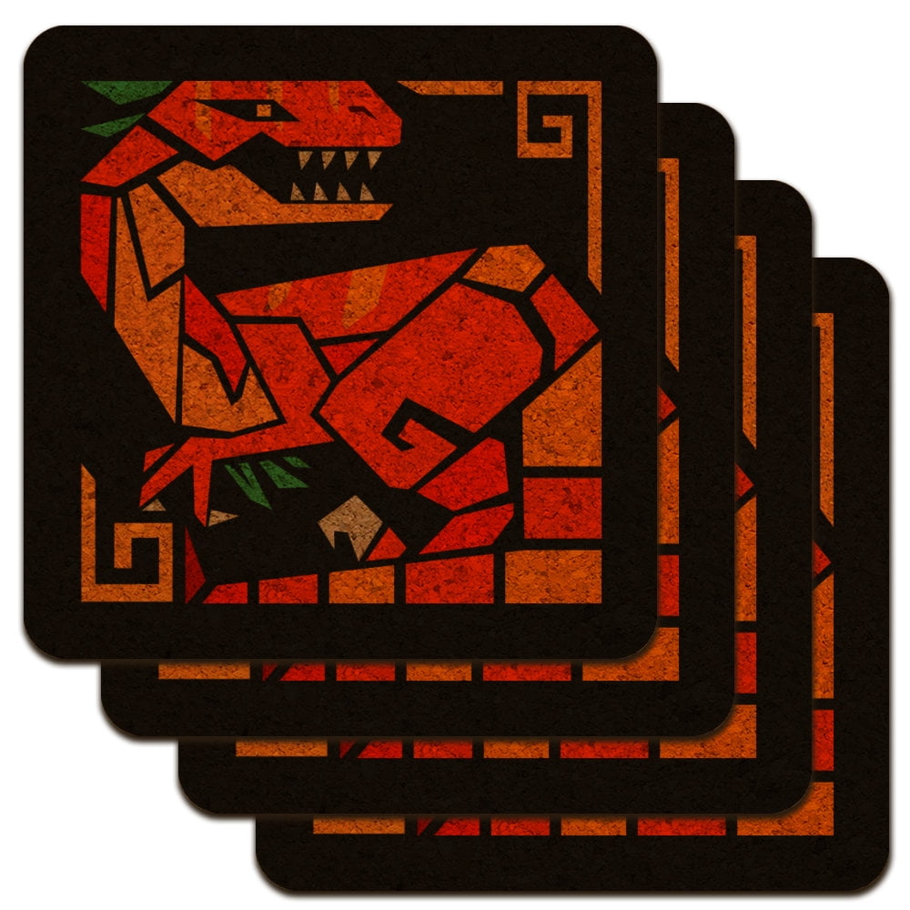 Geometric Velociraptor Raptor Dinosaur Aztec Mayan Style Low Profile ...
