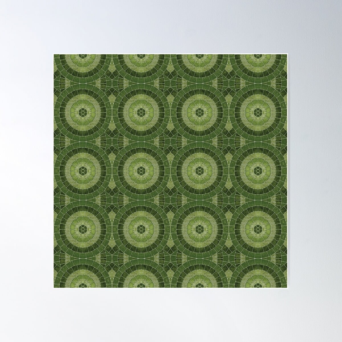 Geometric Verde Tiles In Rich Shades Of Green Poster Wall Art, Modern ...