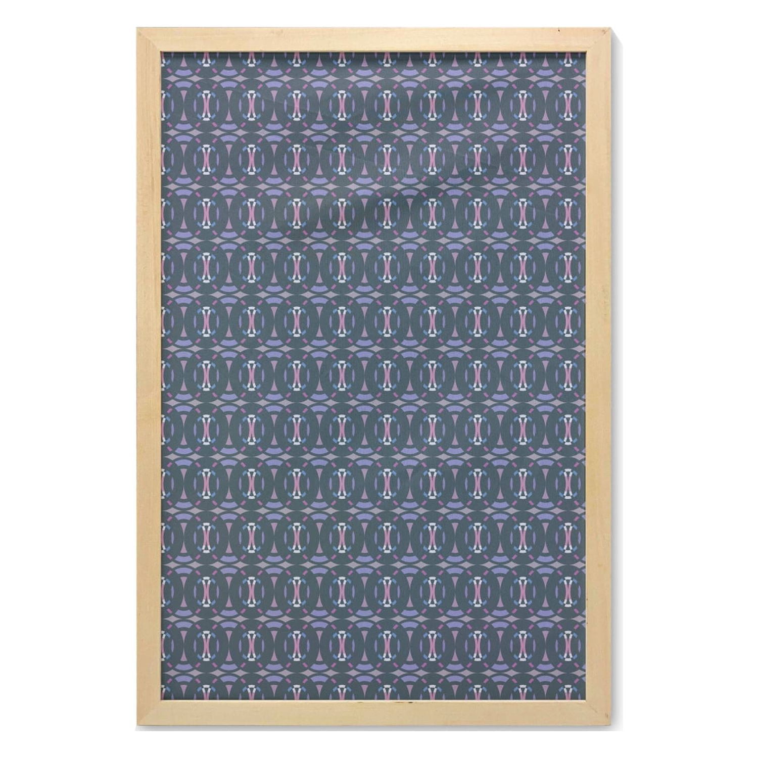 Geometric Wall Art with Frame, Circles Overlapping Round in Abstract ...