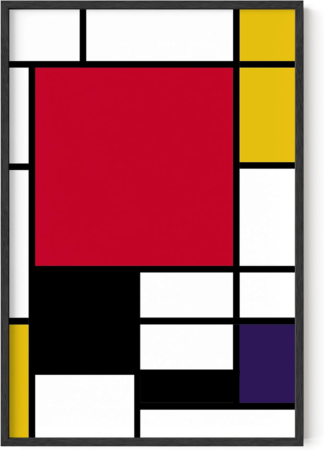 Geometric Wall Art - Piet Mondrian Modern Print, Red and Yellow ...