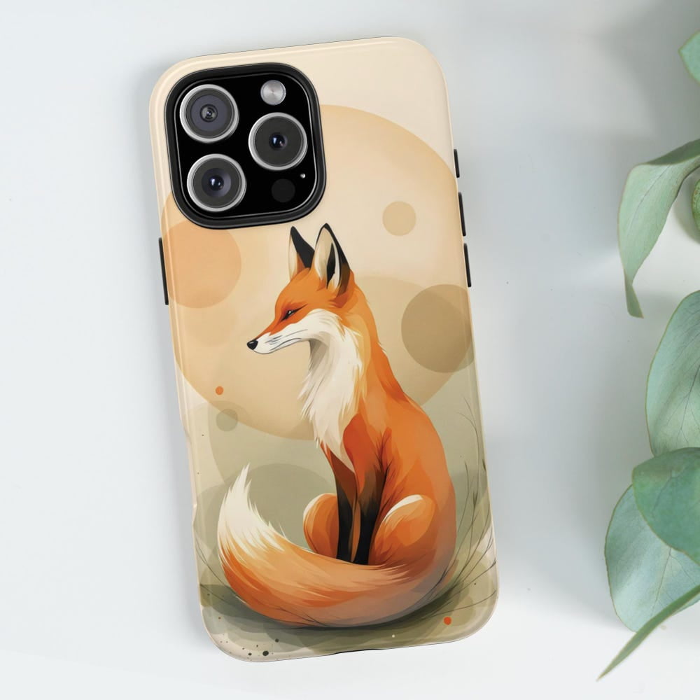 Geometric Watercolor Fox Summer Spring Art Phone Case with iPhone 17 to ...