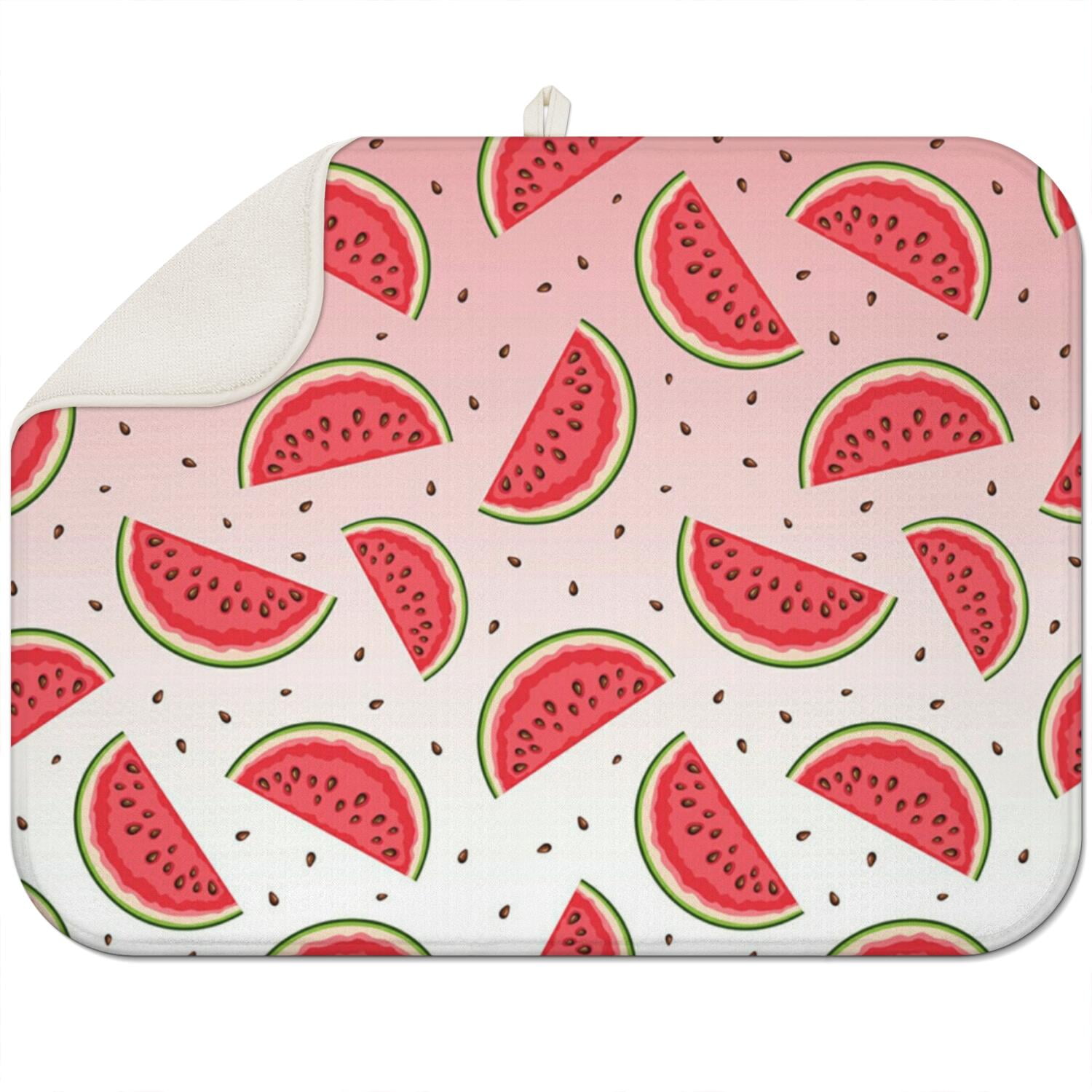 Geometric Watermelon Drying Mat Super Thick 3-Layer Kitchen Pad Quick ...
