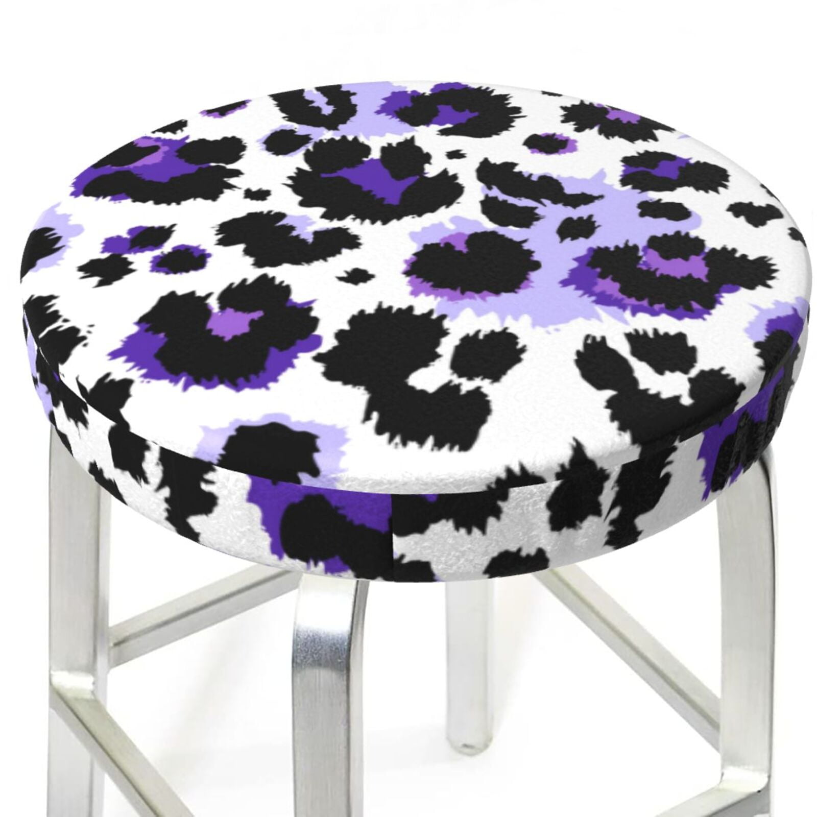Geometric Wave Pattern Round Bar Stool Covers, Soft Velvet Bar Stool ...