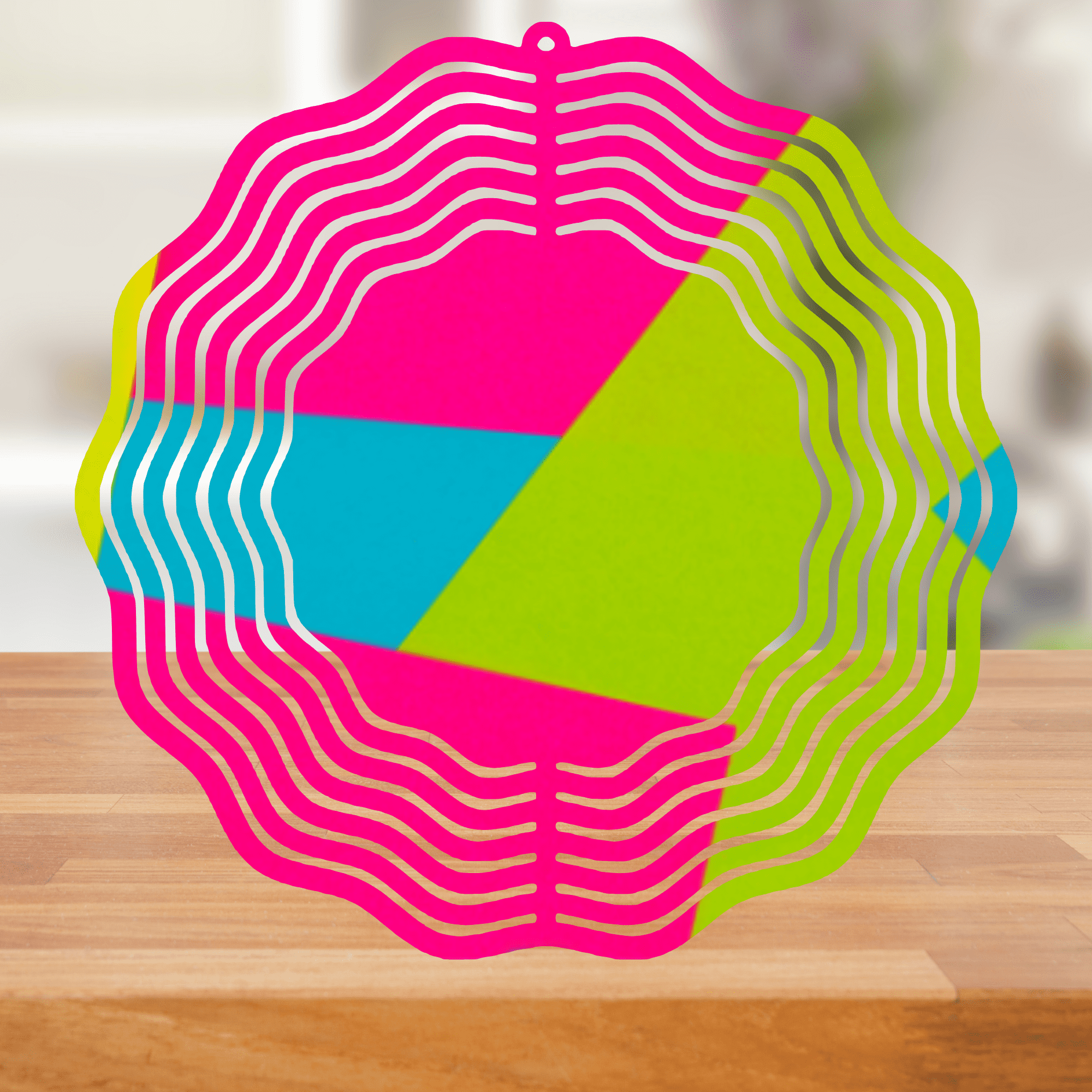 Geometric Wind Spinner - 10 Inch Metal Art with Bold Colors - Walmart.com