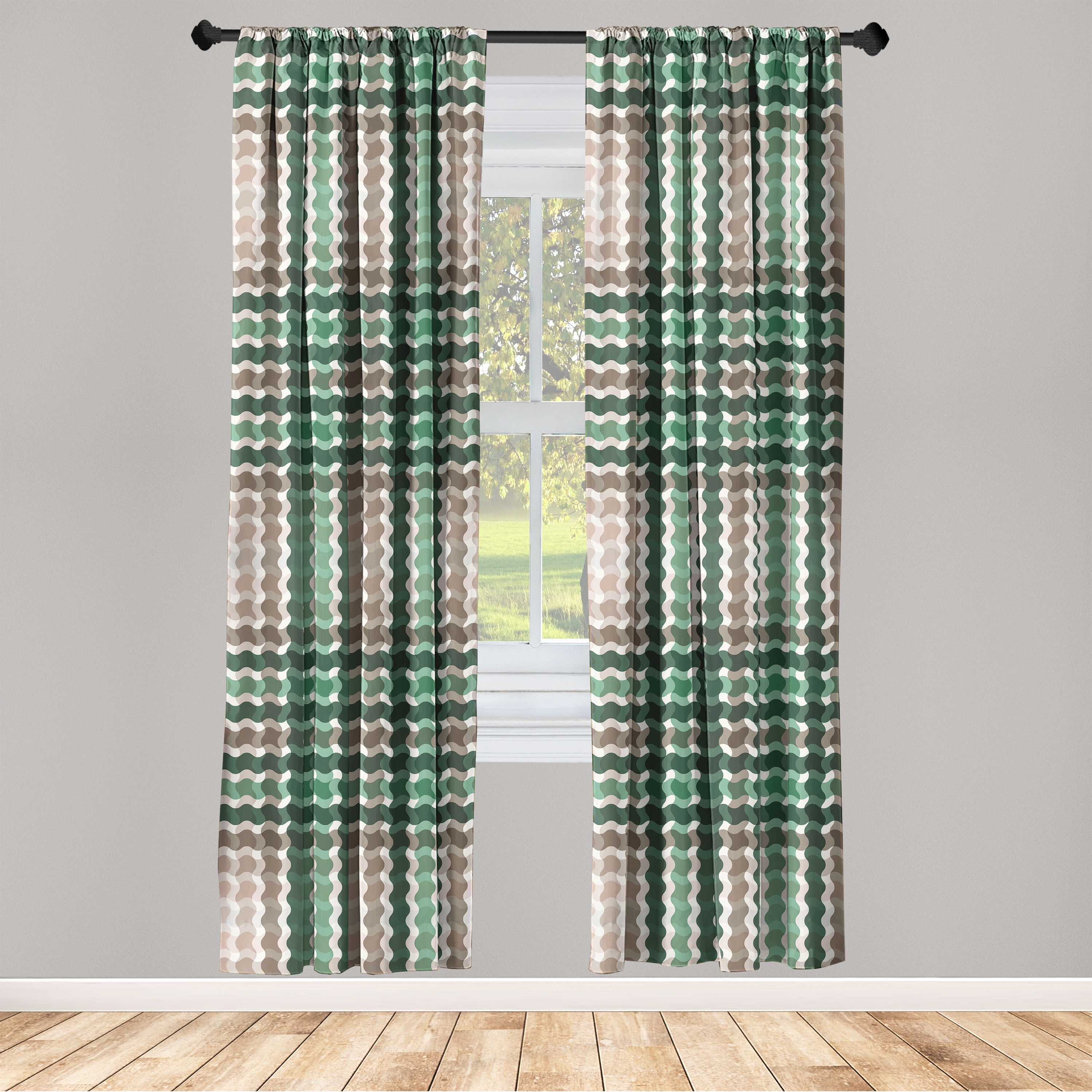 Geometric Window Curtains, Intersecting Vertical and Horizontal Wave ...