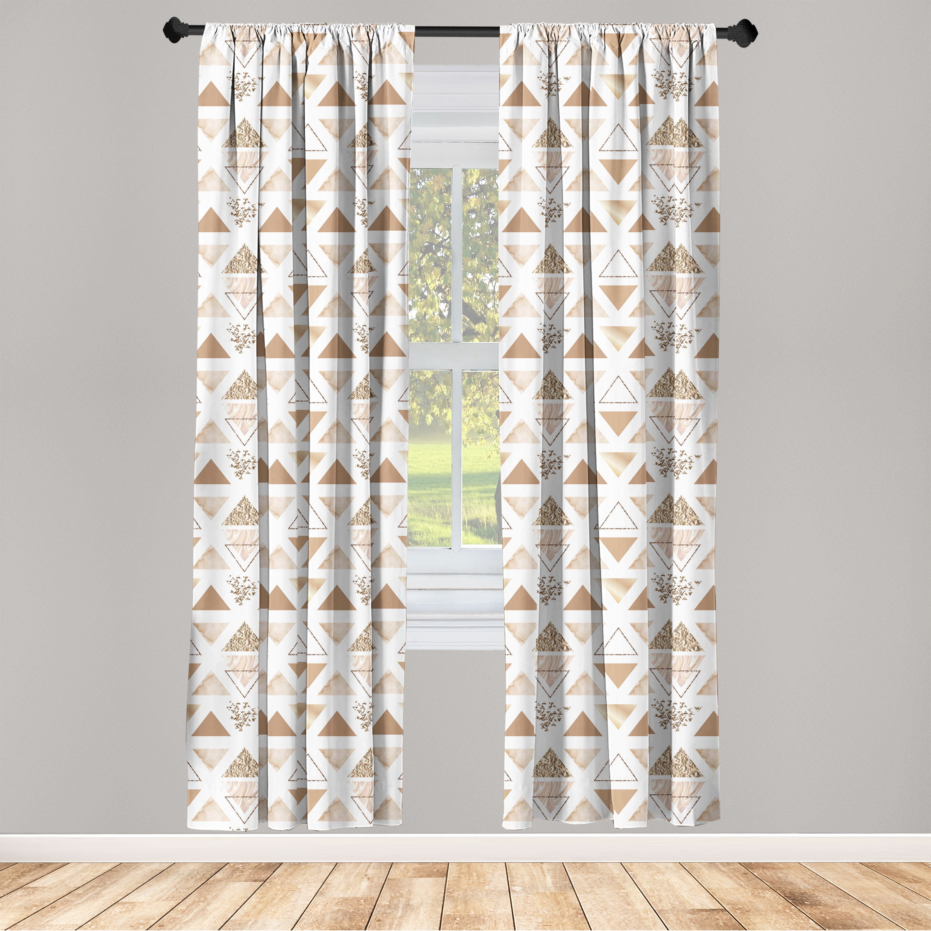 Geometric Window Curtains, Minimalist Digital Drawn Triangle Shapes ...