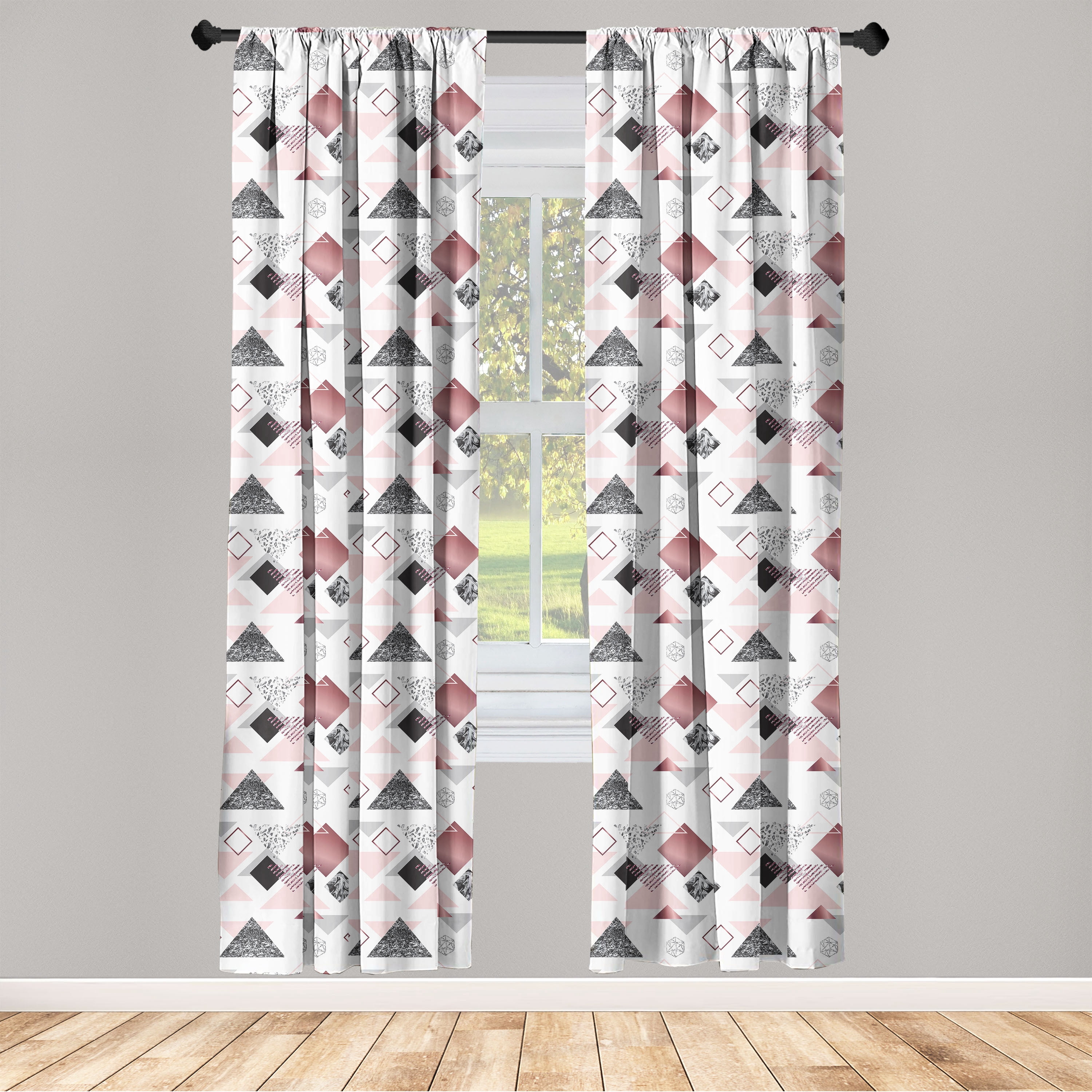 Geometric Window Curtains, Modern Minimal Style Squares and Triangles ...